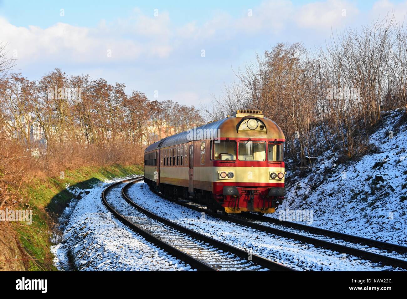 Beautiful Czech passenger train with carriages Stock Photo - Alamy