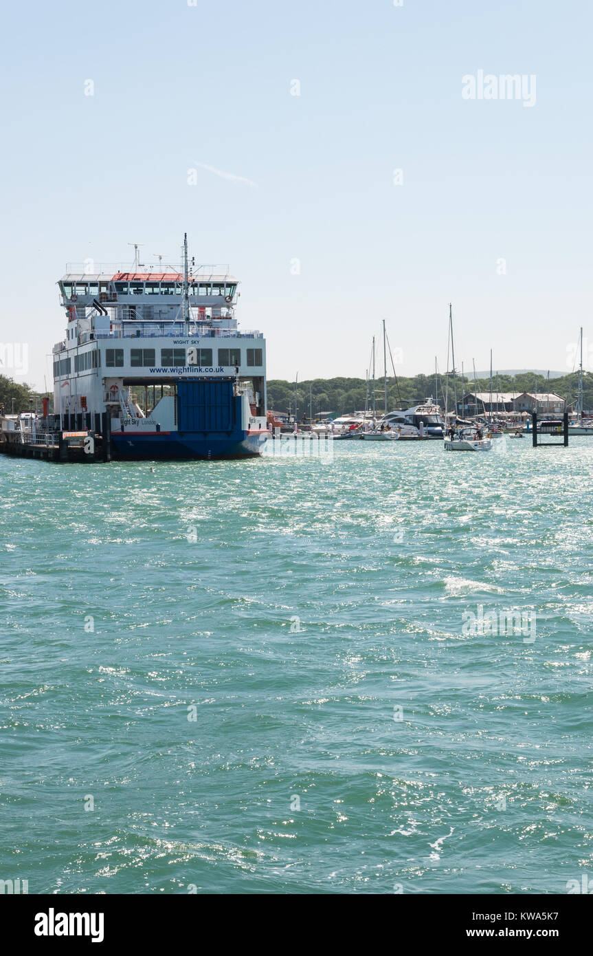 Wightlink Isle of Wight ferry, quayside in Yarmouth harbour, Isle of ...