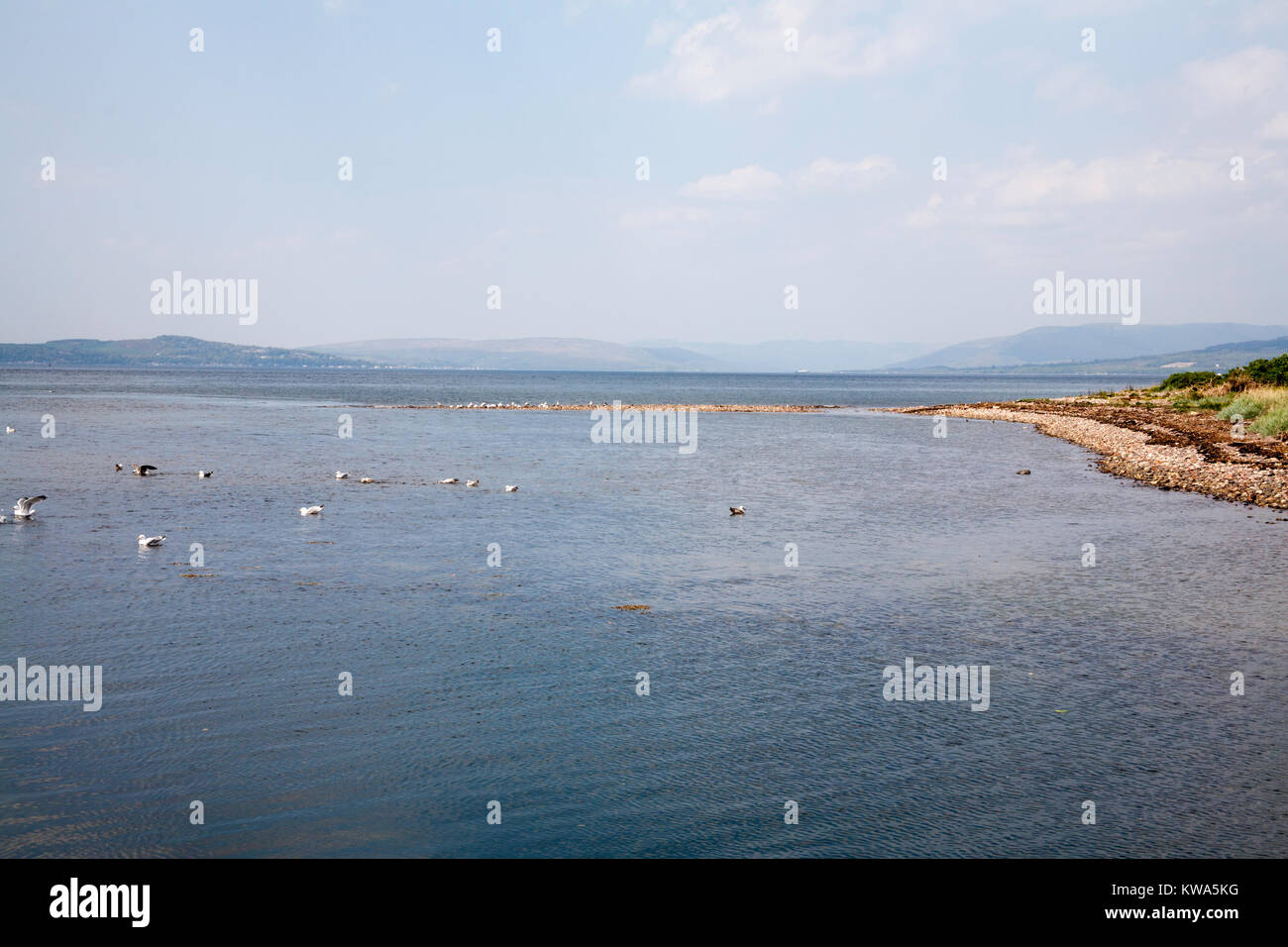 Noddsdale Water entering the sea at Largs Ayshire Scotland Stock Photo ...