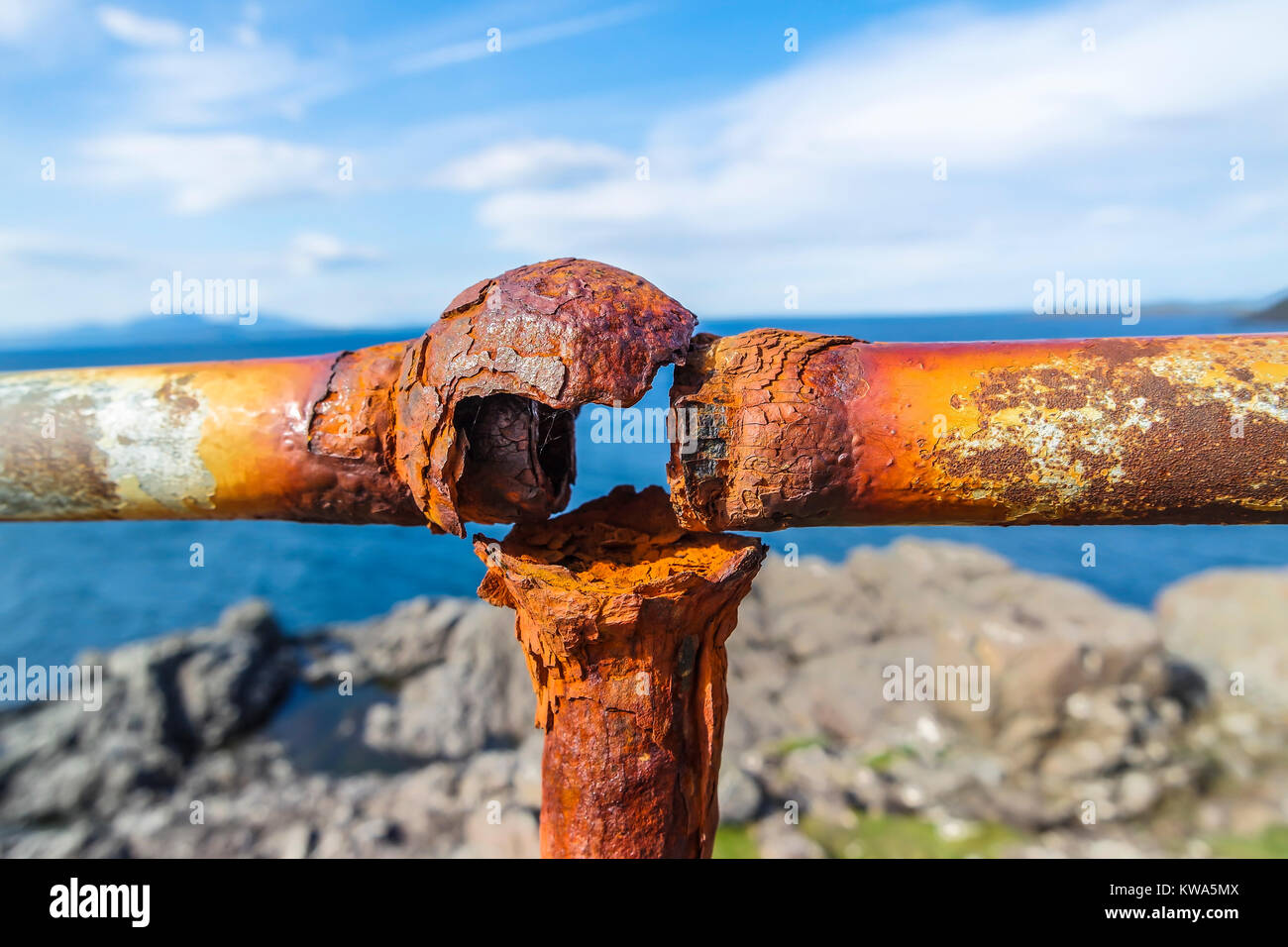 Concept of the danger from a rotten and rusty handrail Stock Photo - Alamy