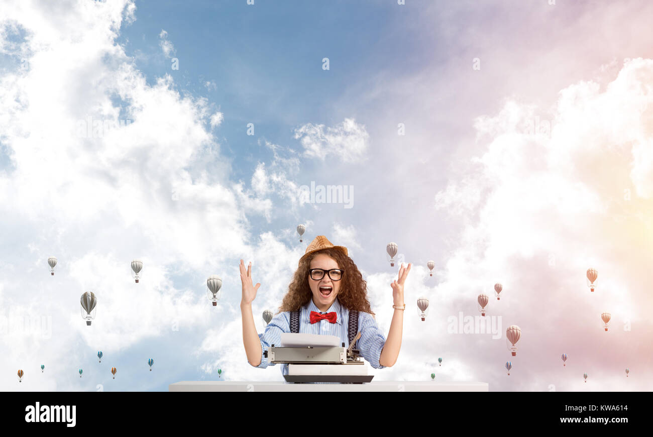 Creative inspiration of young female writer Stock Photo - Alamy