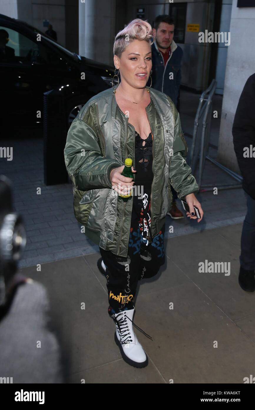 Pink seen arriving at Radio 1 Featuring: Pink Where: London, United ...