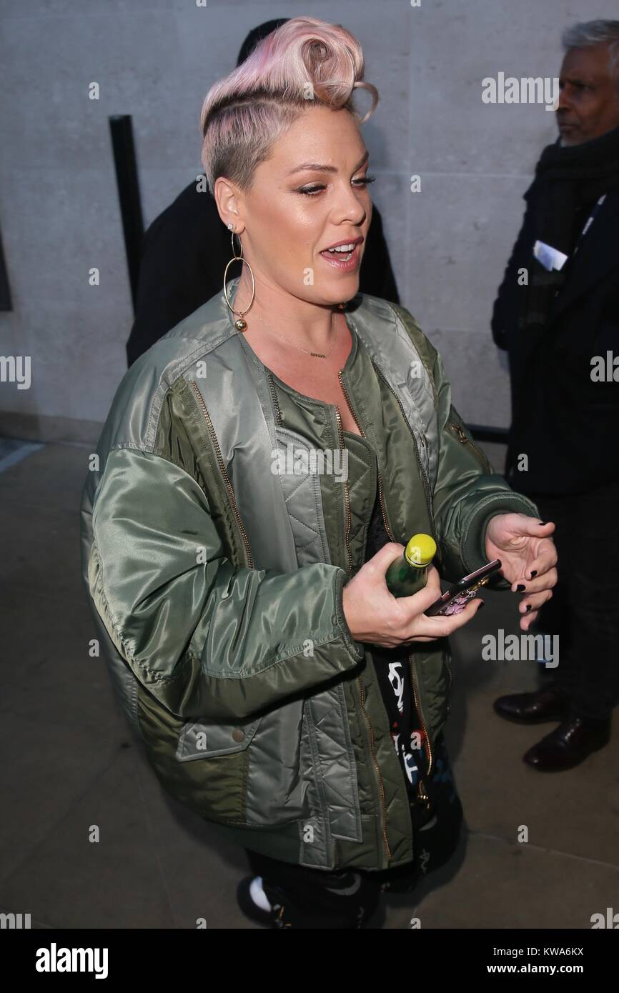 Pink seen arriving at Radio 1 Featuring: Pink Where: London, United ...