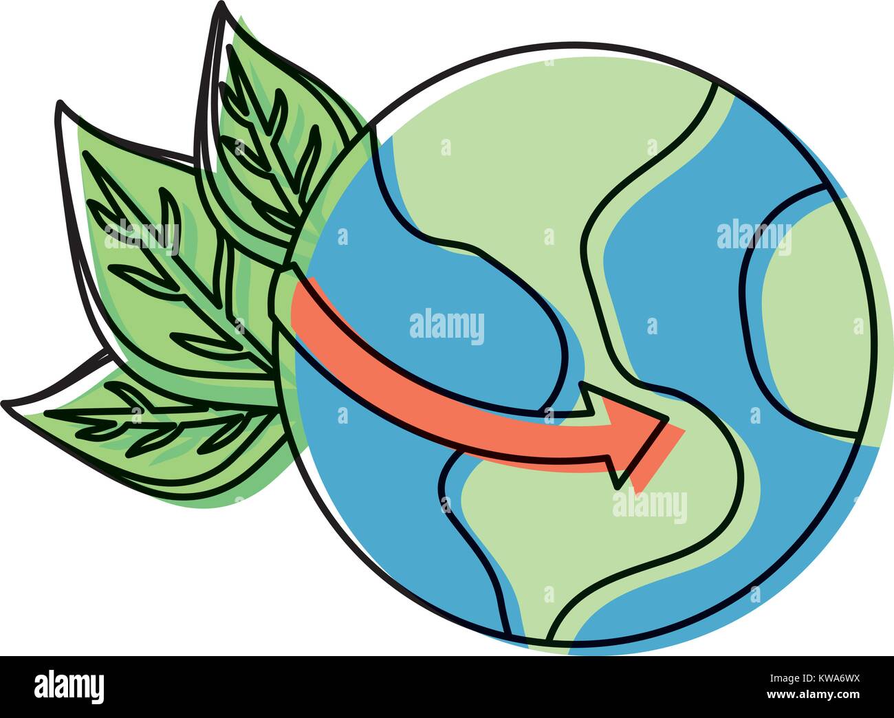 Eco earth world cartoon Stock Vector Image & Art - Alamy