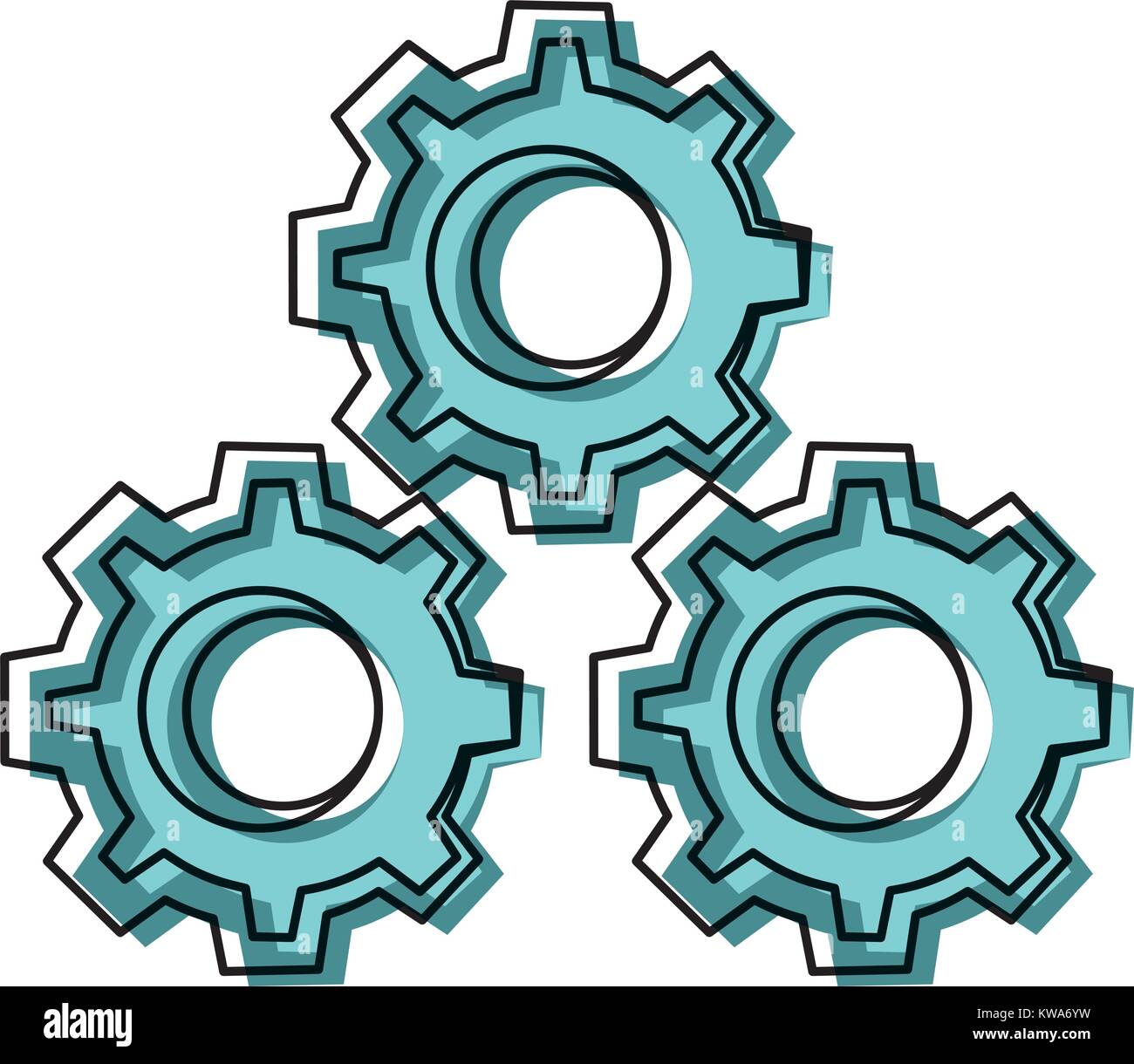 Gears machinery pieces cartoon Stock Vector Image & Art - Alamy