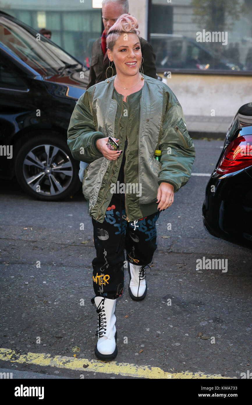 Singer Pink visiting BBC Radio studios to promote her album 'Beautiful ...