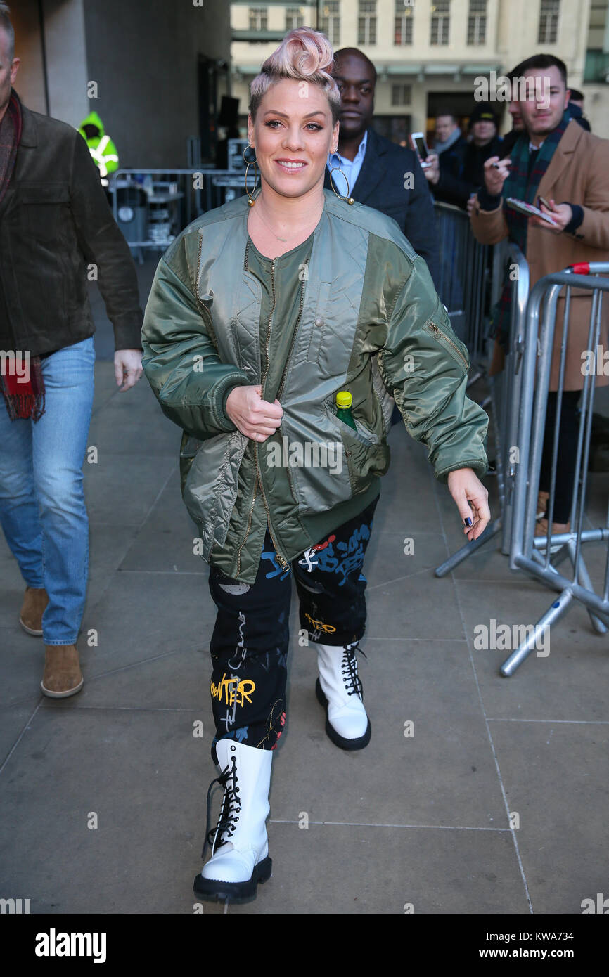 Singer Pink visiting BBC Radio studios to promote her album 'Beautiful ...