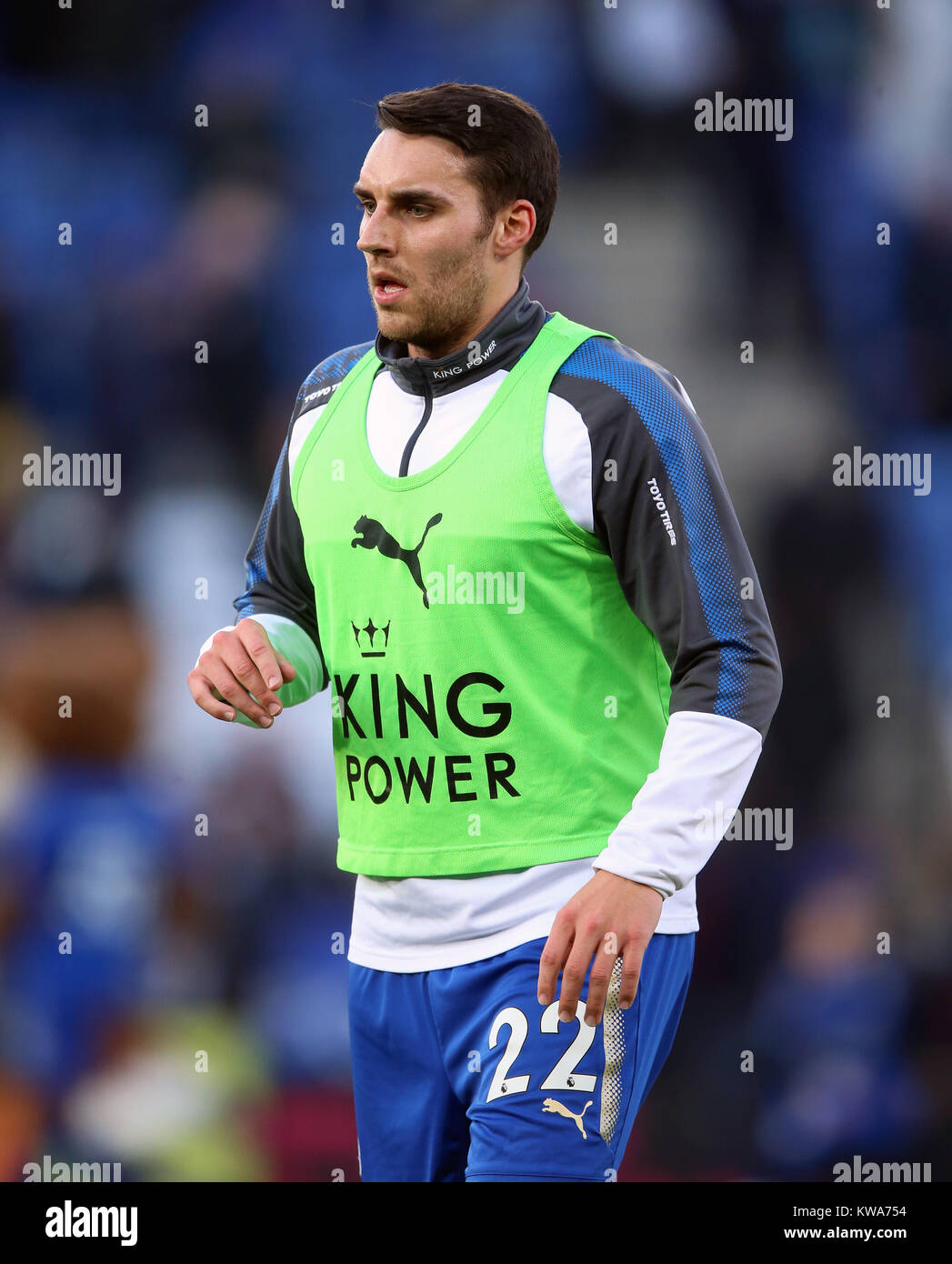 Leicester City's Matty James warms up before the Premier League match ...
