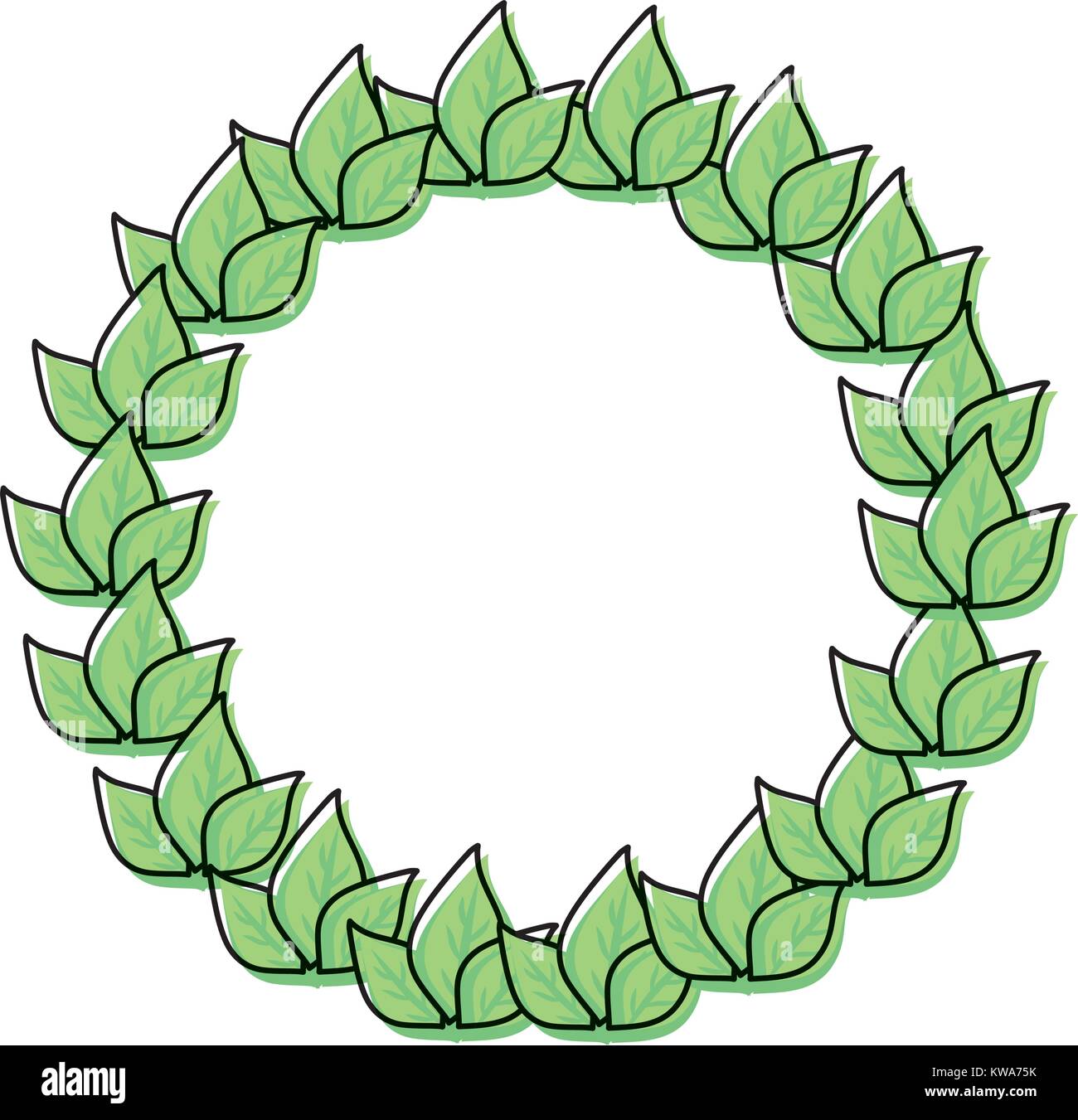 Wreath leaves isolated cartoon Stock Vector Image & Art - Alamy