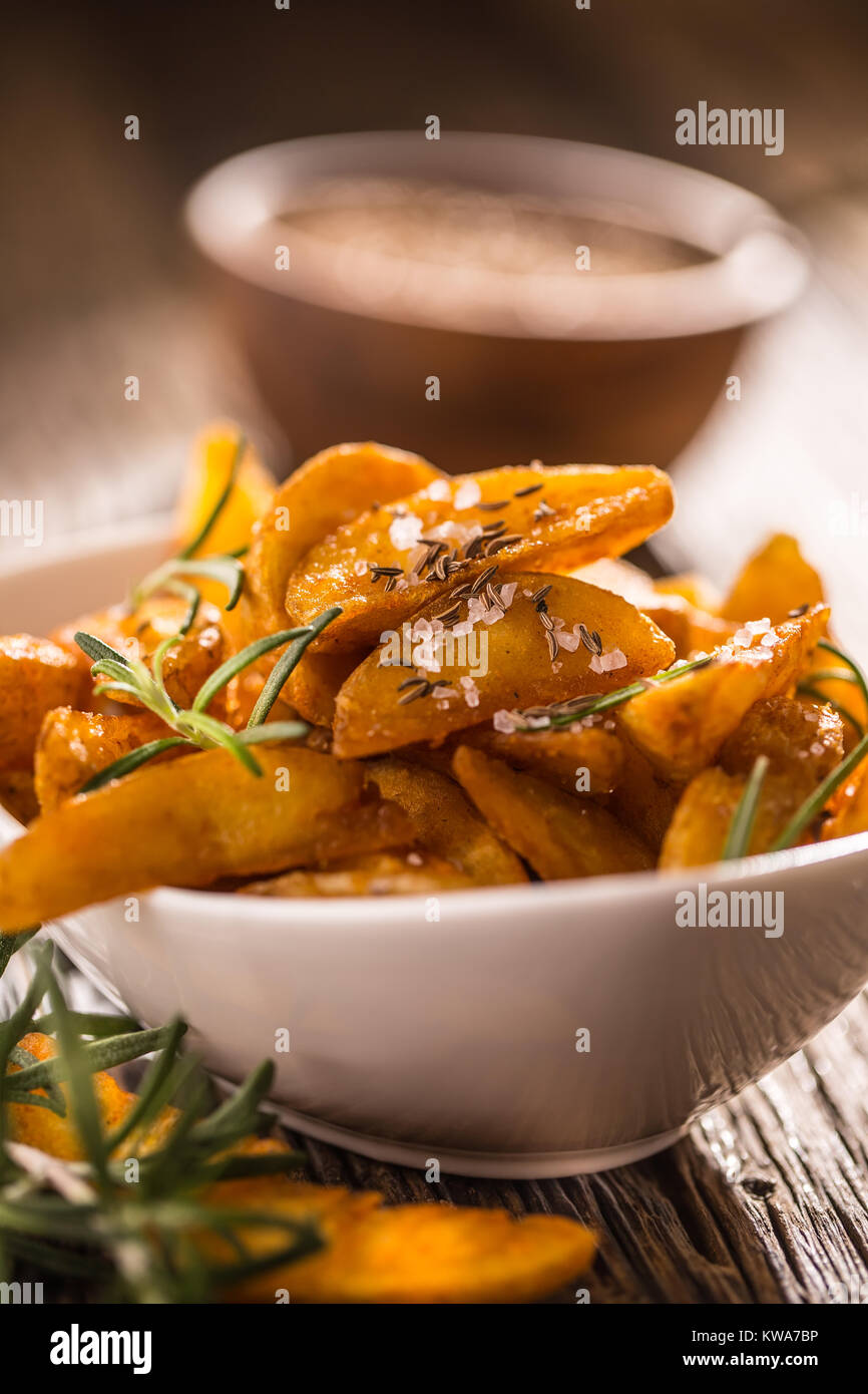 Potatoes. Roasted american potatoes with rosemary salt and cumin Stock ...