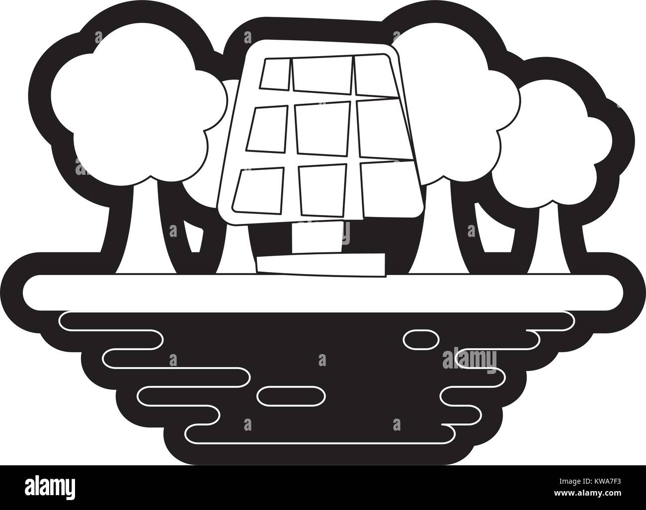 Solar panel on ground cartoon Stock Vector Image & Art - Alamy