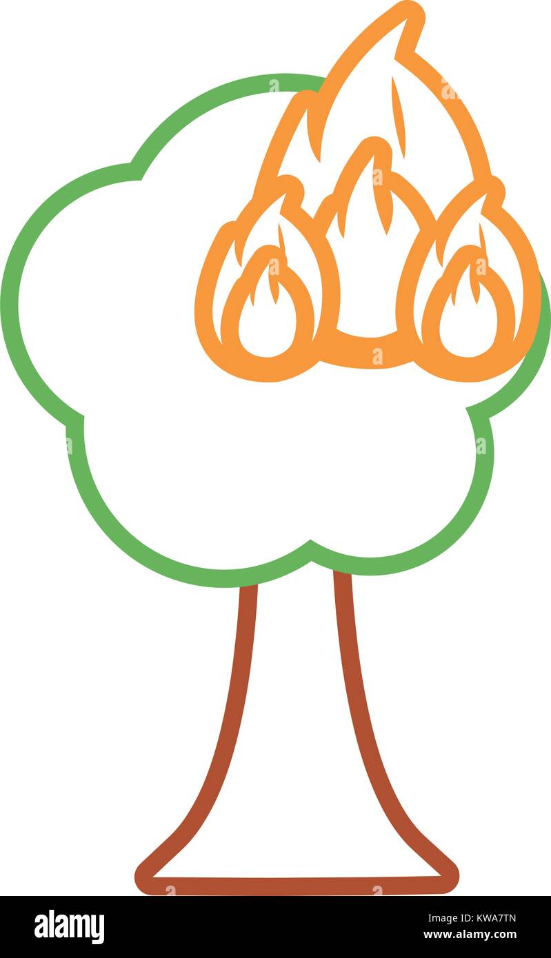 Burning tree cartoon Stock Vector Image & Art - Alamy