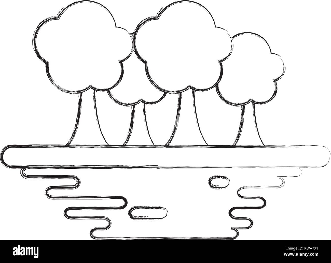 Trees nature symbol cartoon Stock Vector Image & Art - Alamy