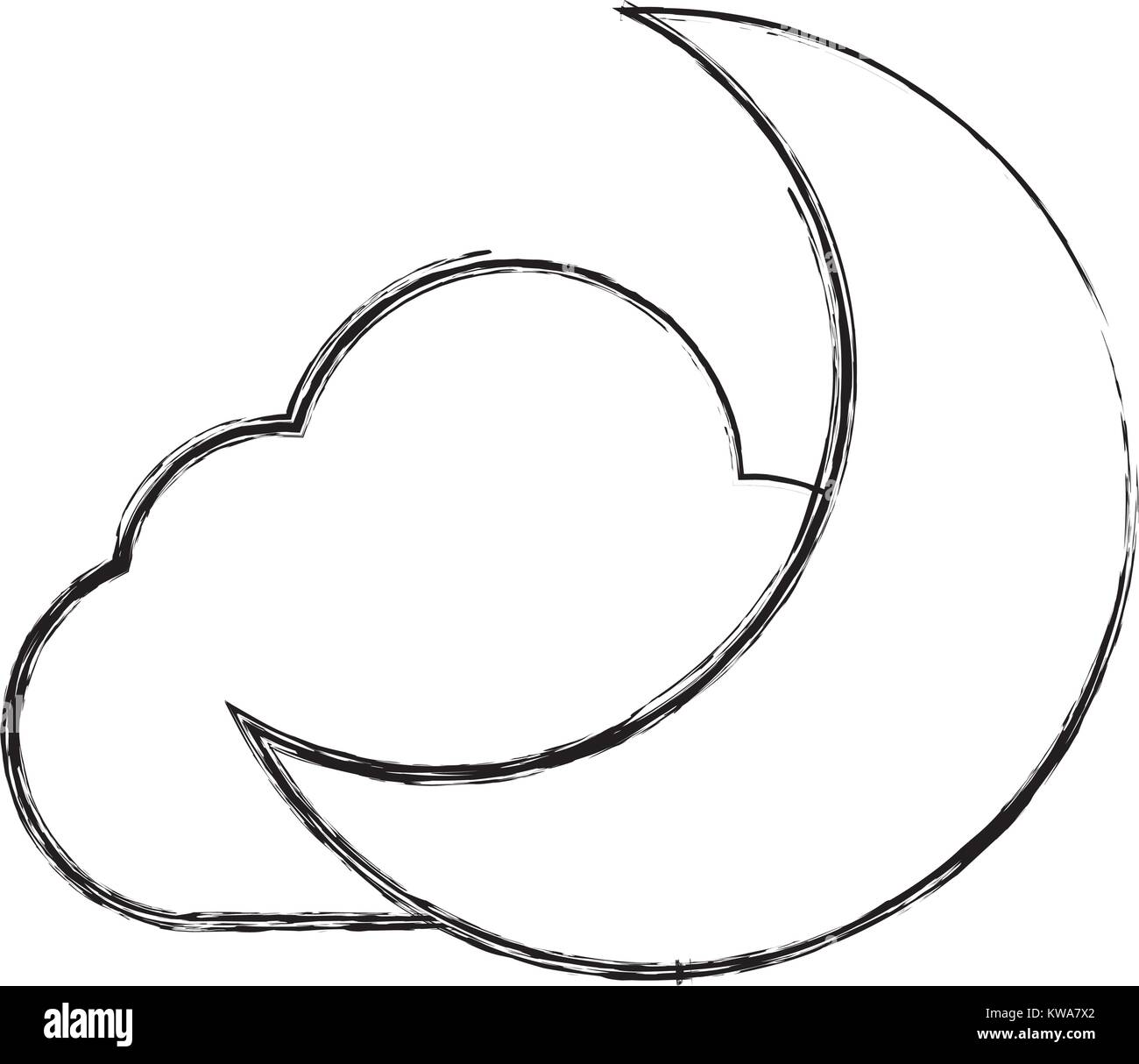 Cartoon Moon Black and White Stock Photos & Images - Alamy