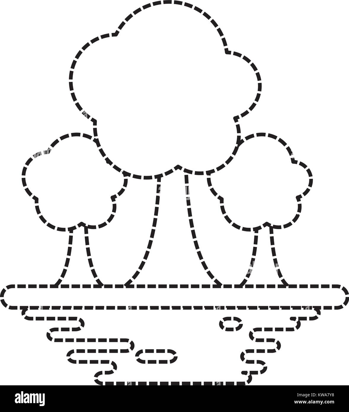 Trees nature symbol cartoon Stock Vector Image & Art - Alamy