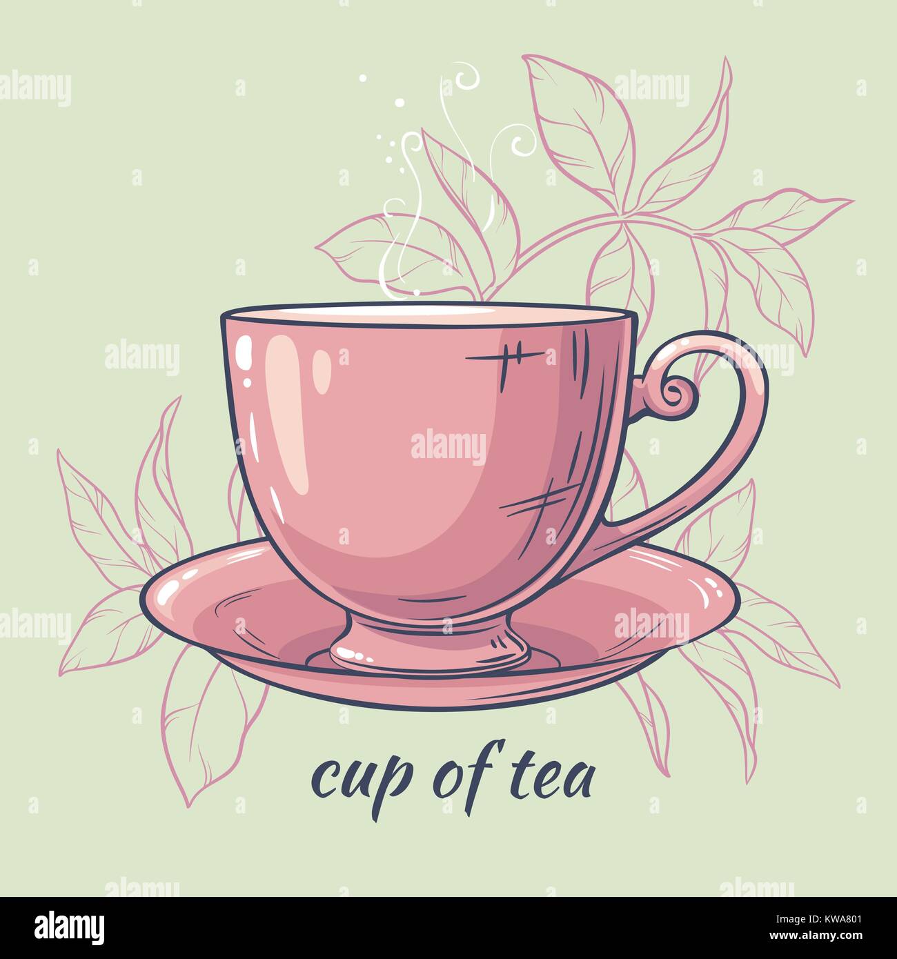 English tea drawing hi-res stock photography and images - Alamy
