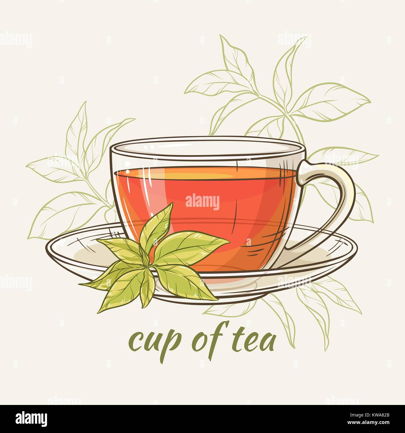 Afternoon tea illustration Stock Vector Images - Alamy