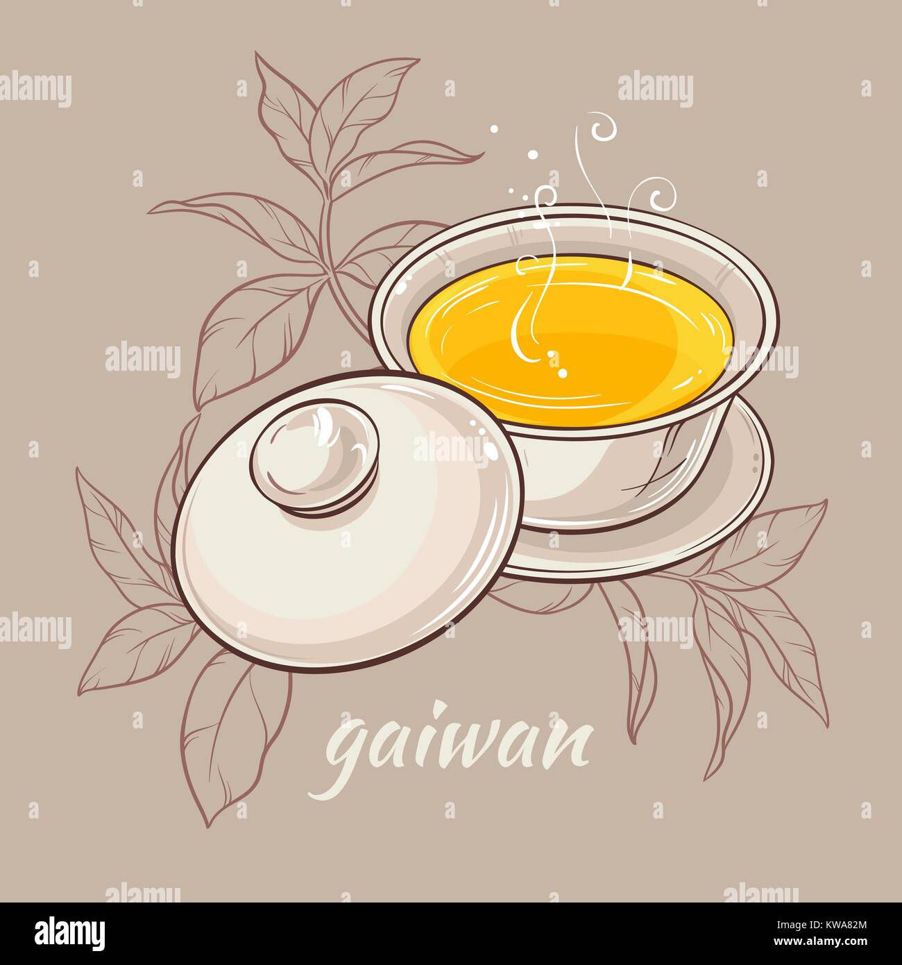 gaiwan on brown background Stock Vector Image & Art - Alamy