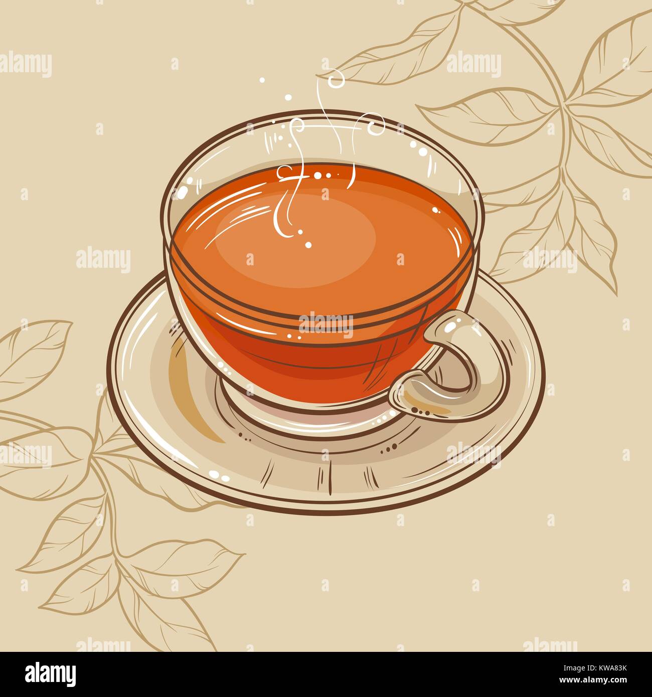 Black tea cup Stock Vector Images - Alamy