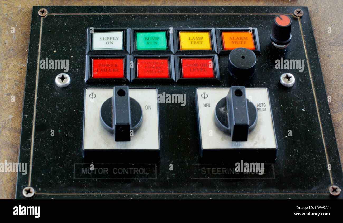 ship's control device of Tug boat on Starboard Stock Photo - Alamy