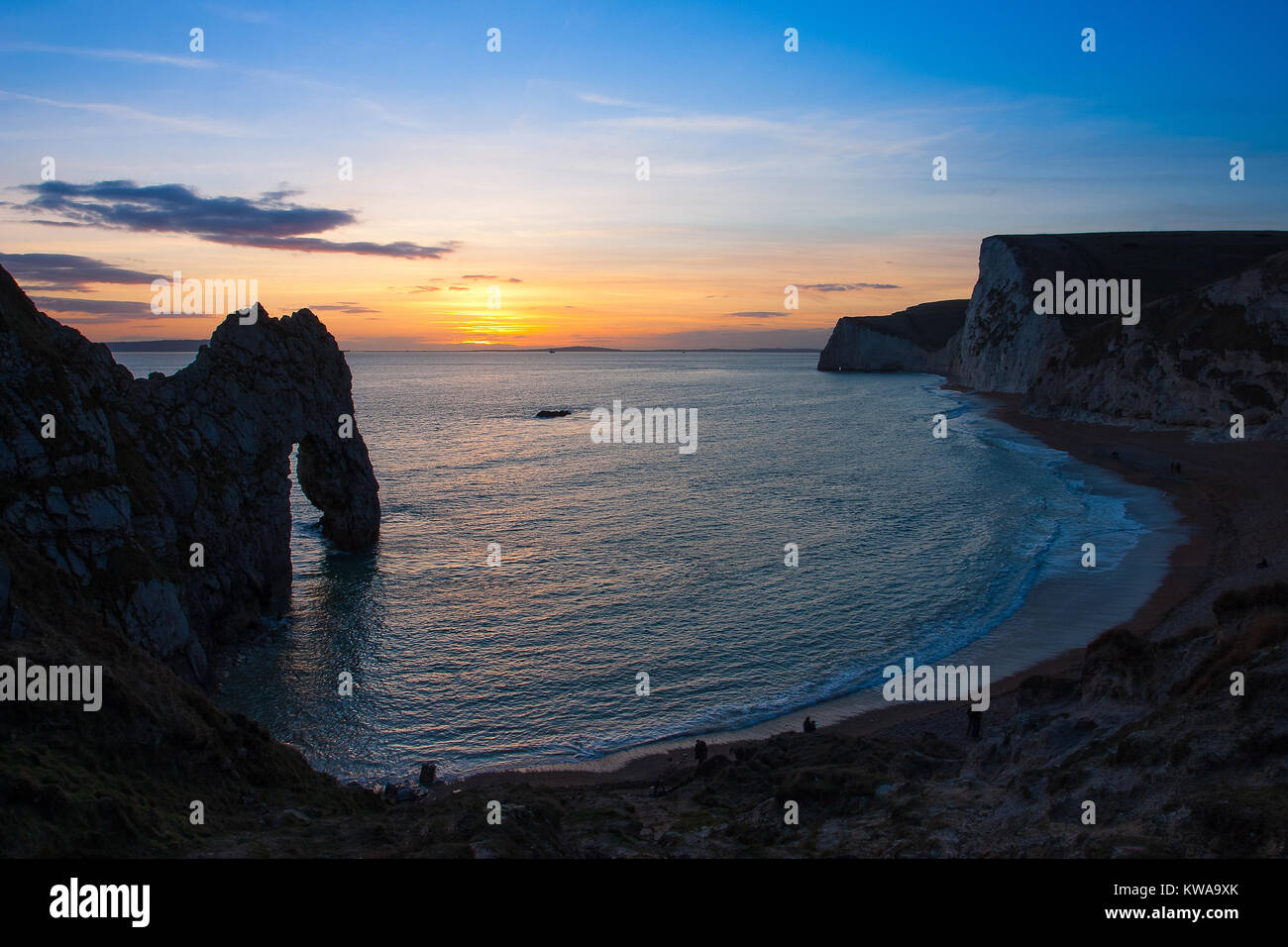 Durdle Door in Dorset. Durdle Door is a natural limestone arch on the ...