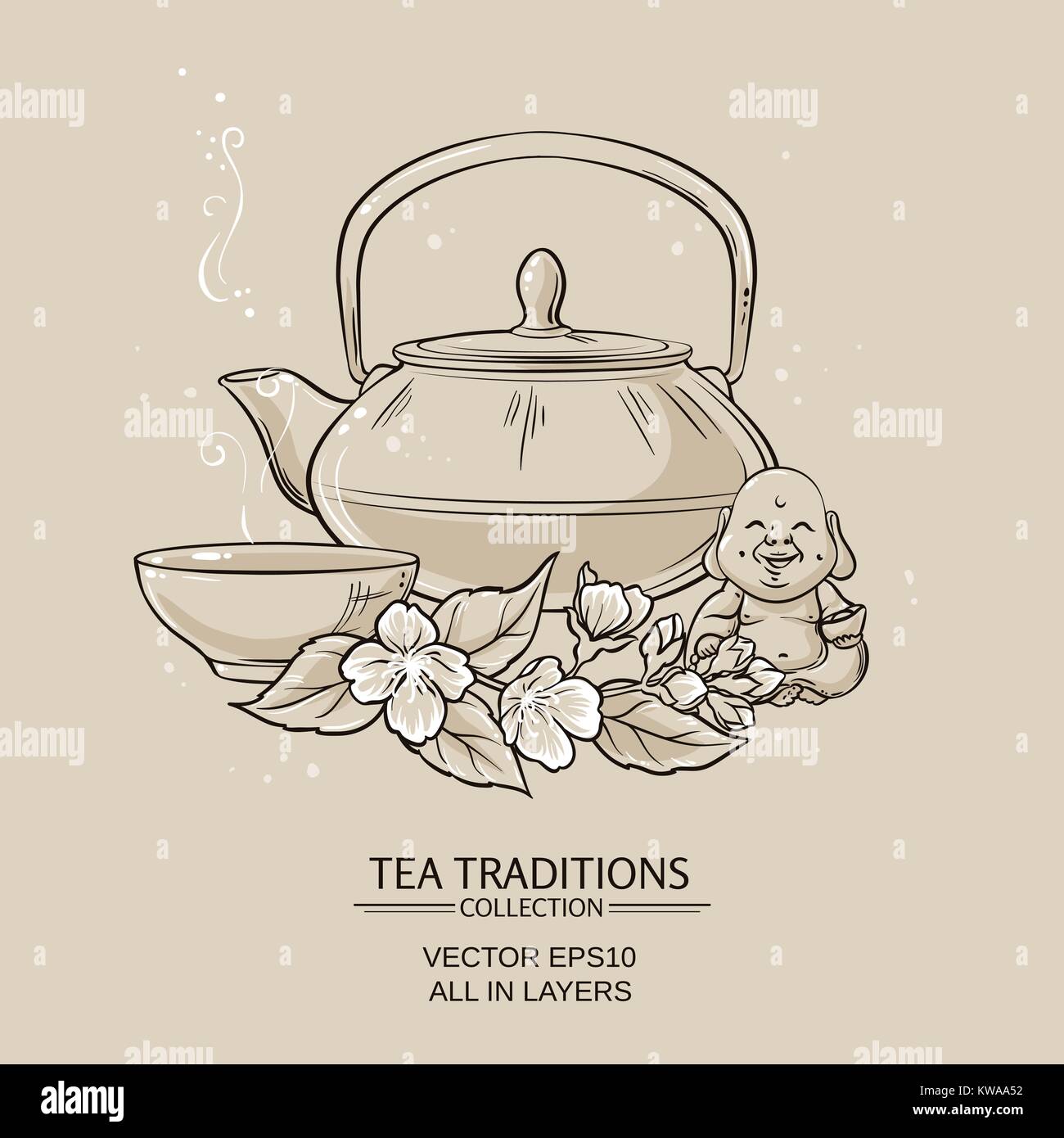 Jasmine illustration hi-res stock photography and images - Alamy