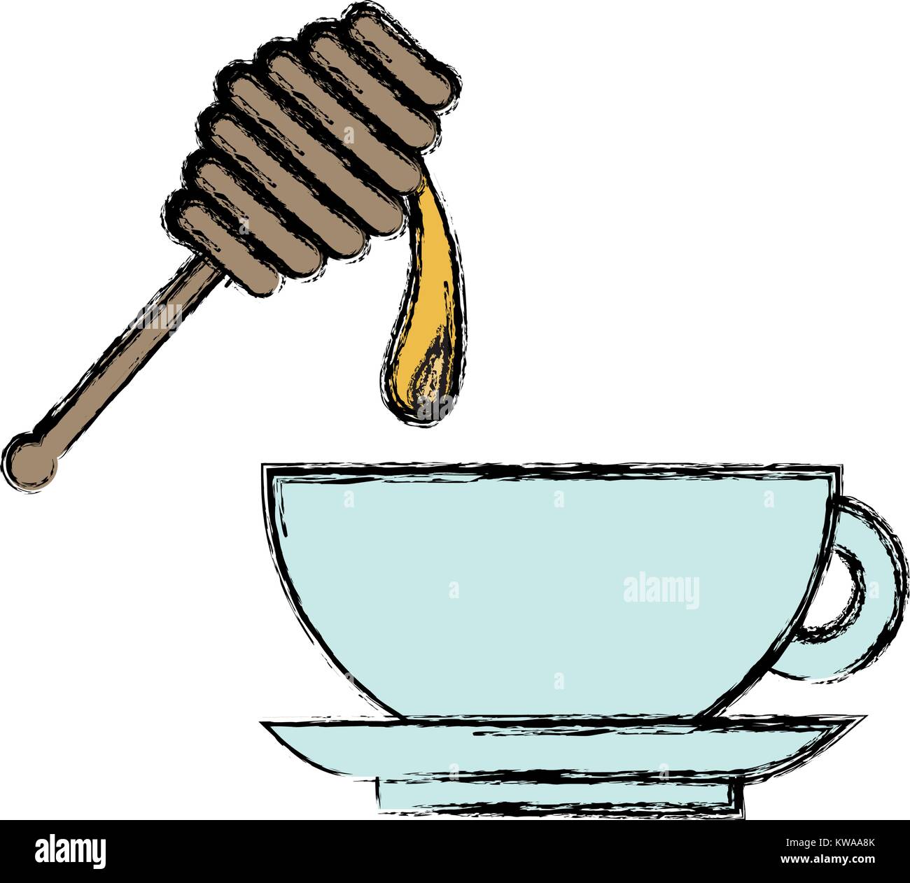 Hot lemon honey tea Stock Vector Images - Alamy