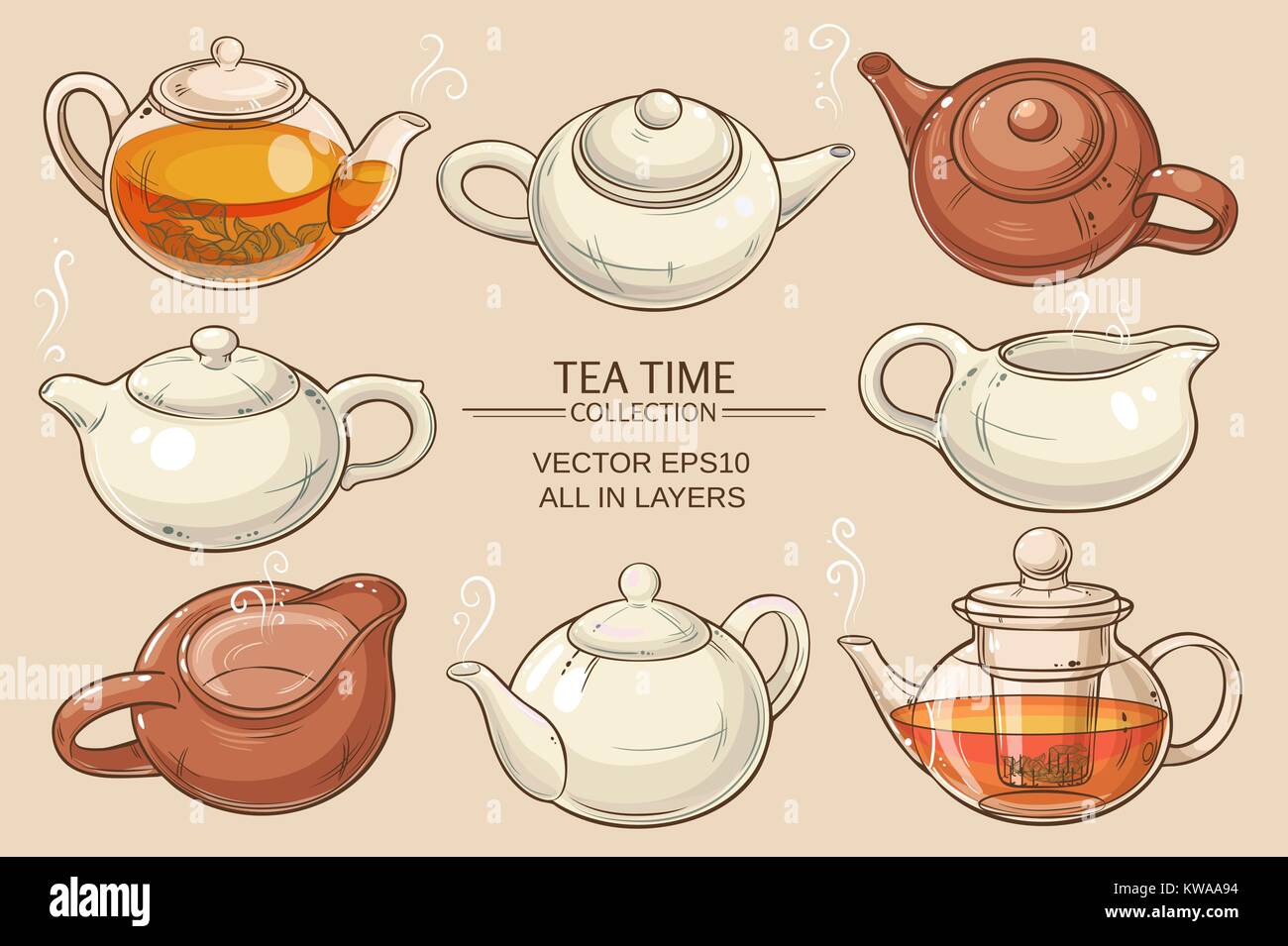 Top view glass teapot Stock Vector Images - Alamy