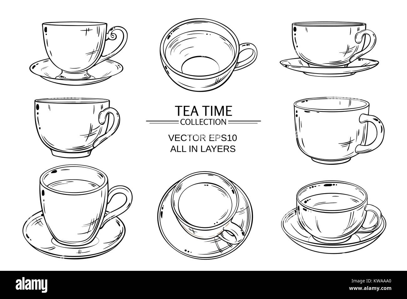 Top view set cup Stock Vector Images - Alamy