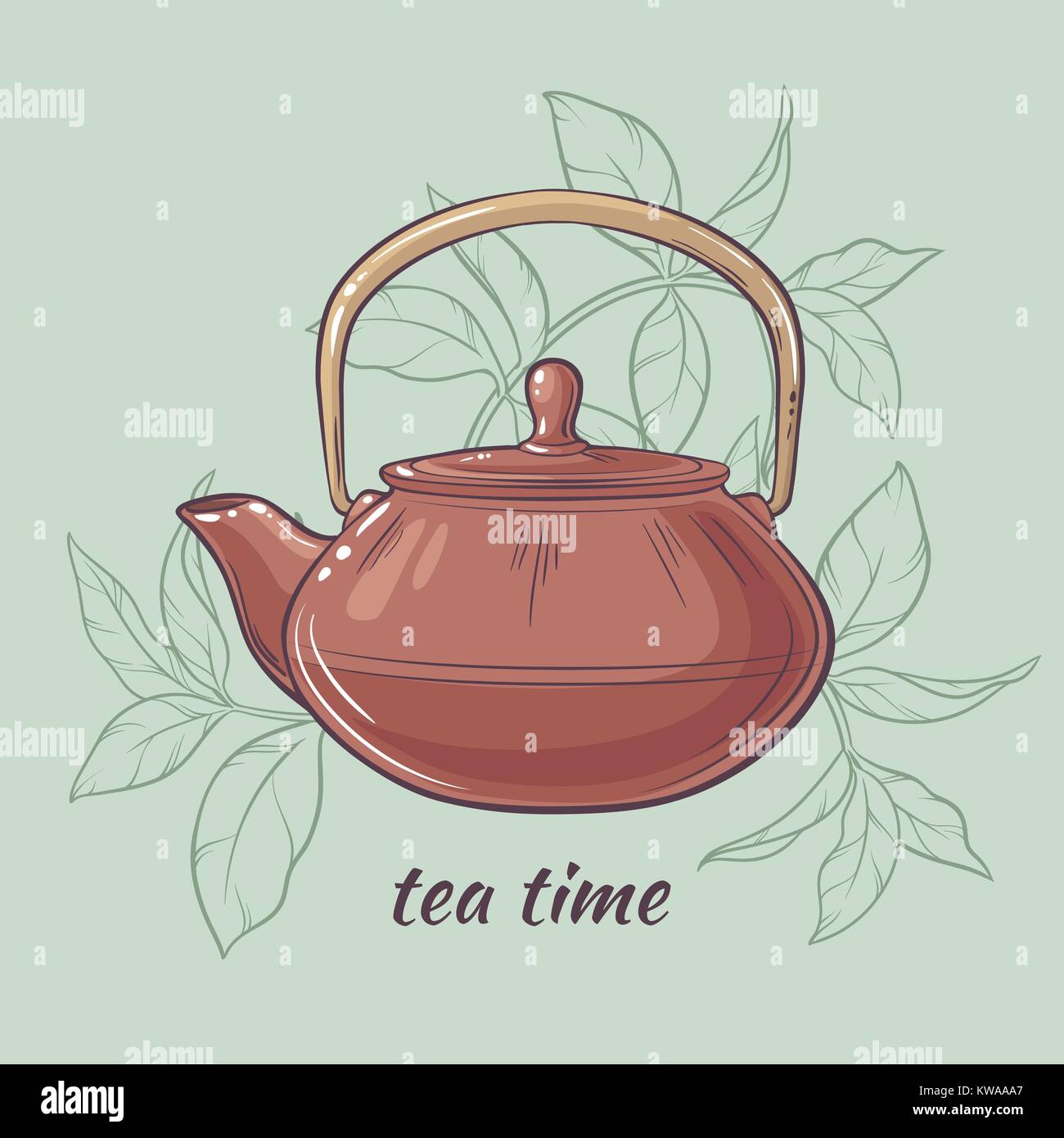 Teapot hot beverage on Stock Vector Images - Alamy