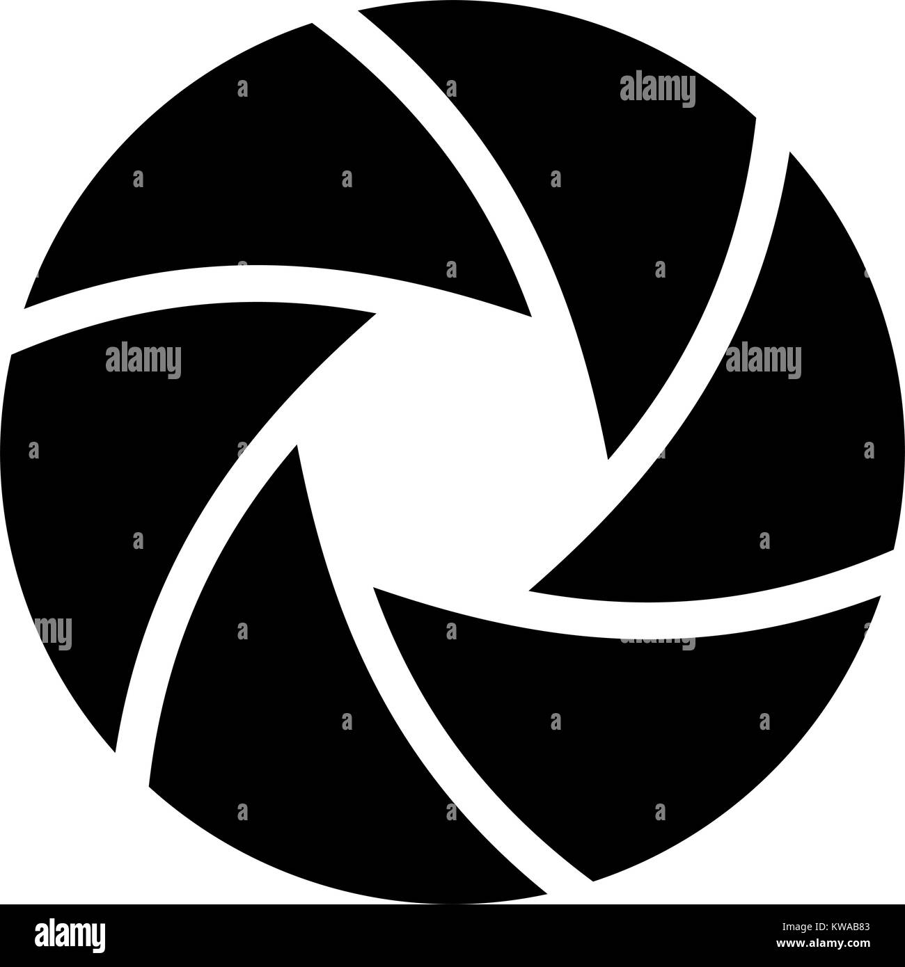 Vector graphic illustration of a camera aperture with 6 blades Stock ...