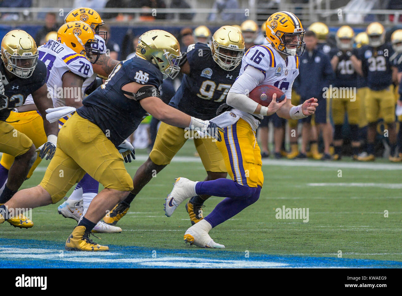 January 1, 2018 - Orlando, FL, U.S: LSU Tigers quarterback Danny Etling ...