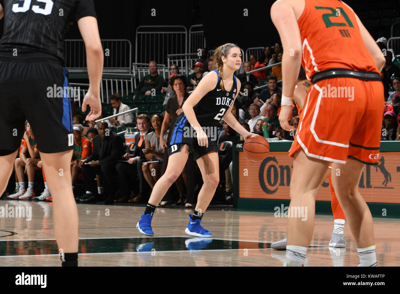 Coral Gables, Florida, USA. 31st Dec, 2017. Haley Gorecki #2 of Duke in ...