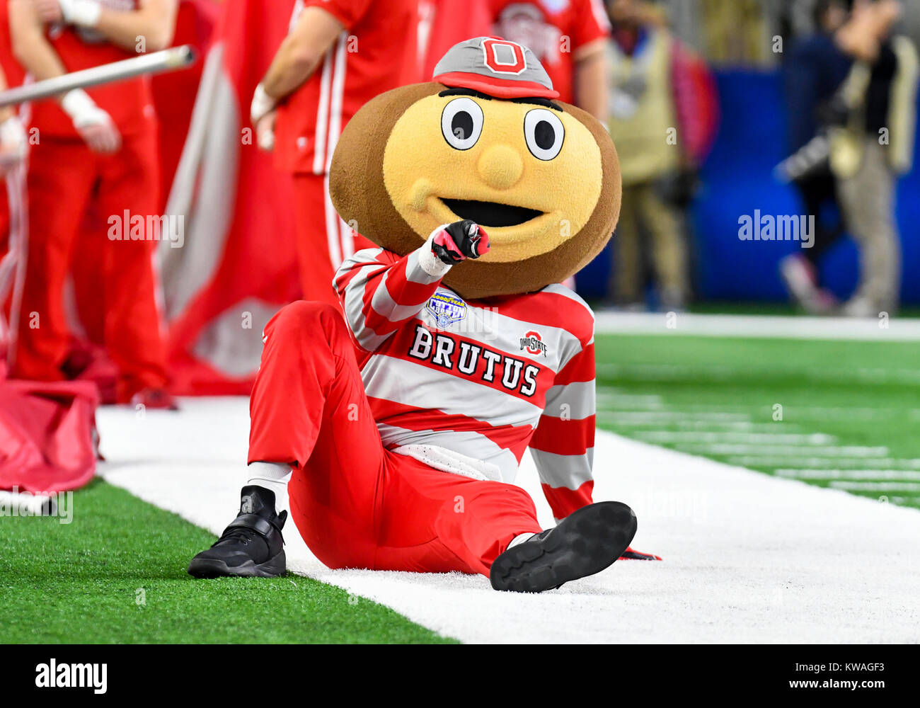 December 29, 2017: Ohio State mascot Brutus poses during the Cotton ...