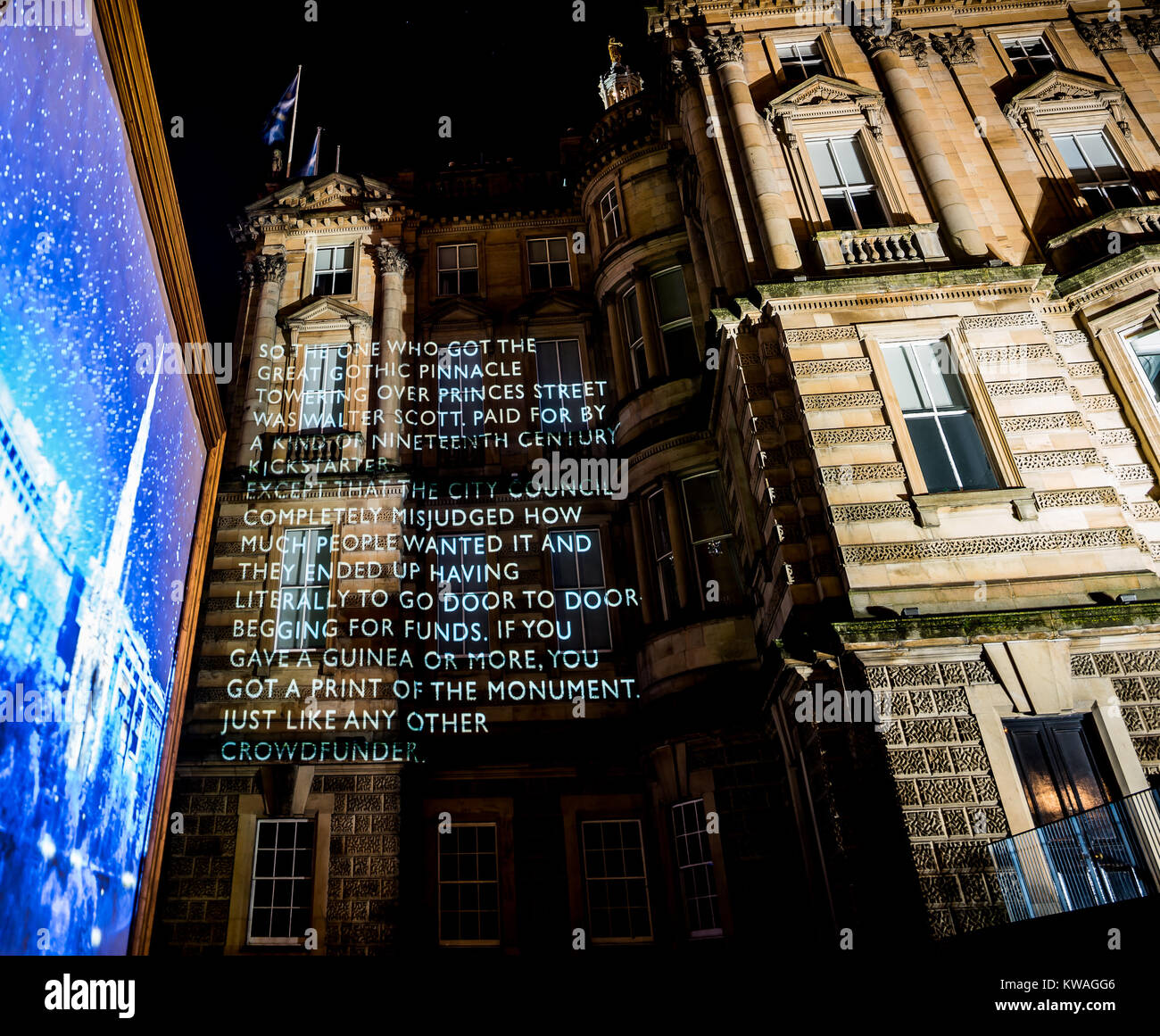 Edinburgh, UK. 01st Jan, 2018. The opening night of “Message from the ...