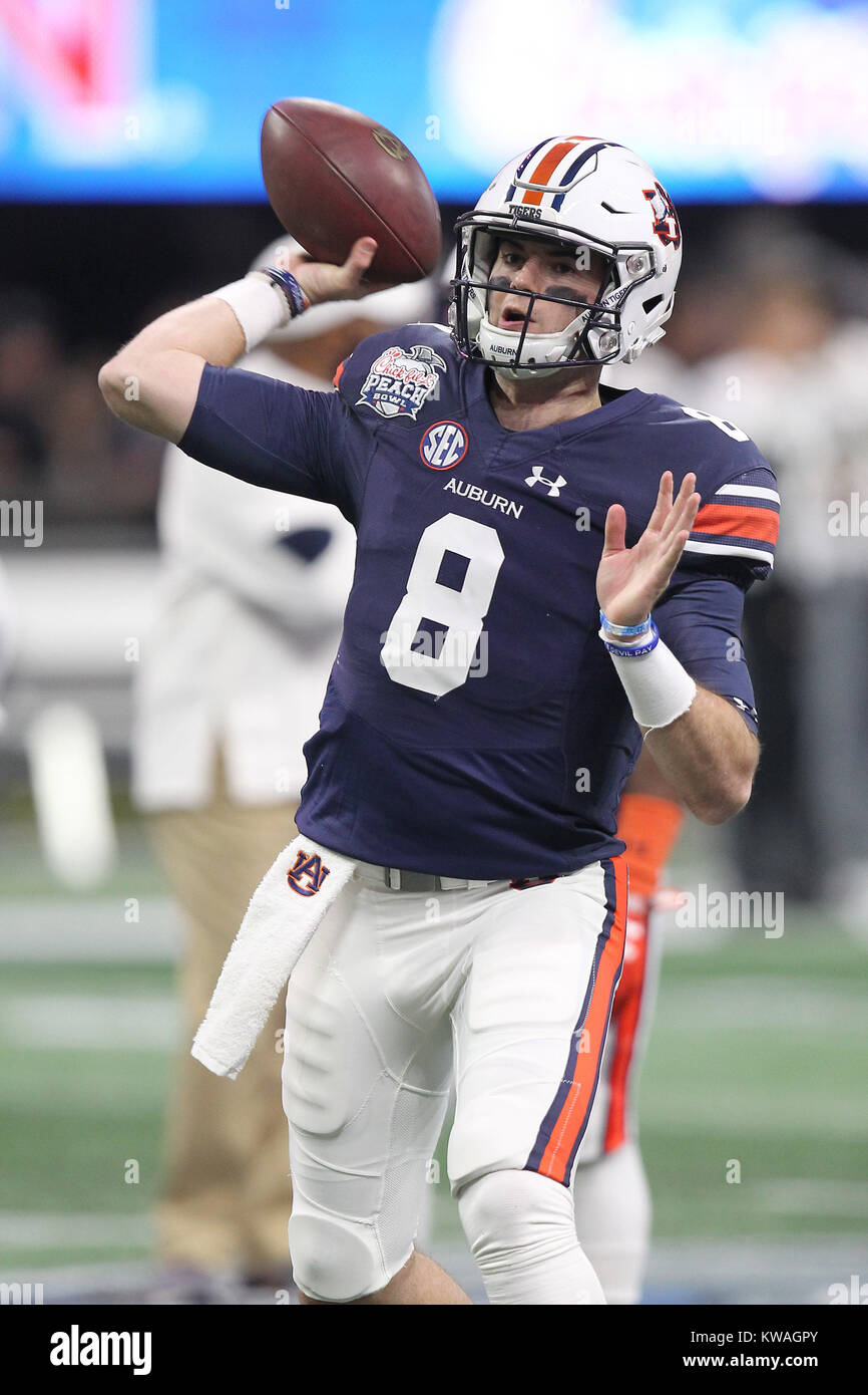 Atlanta, Georgia, USA. 1st January, 2018. Auburn's Jarrett Stidham (8 ...