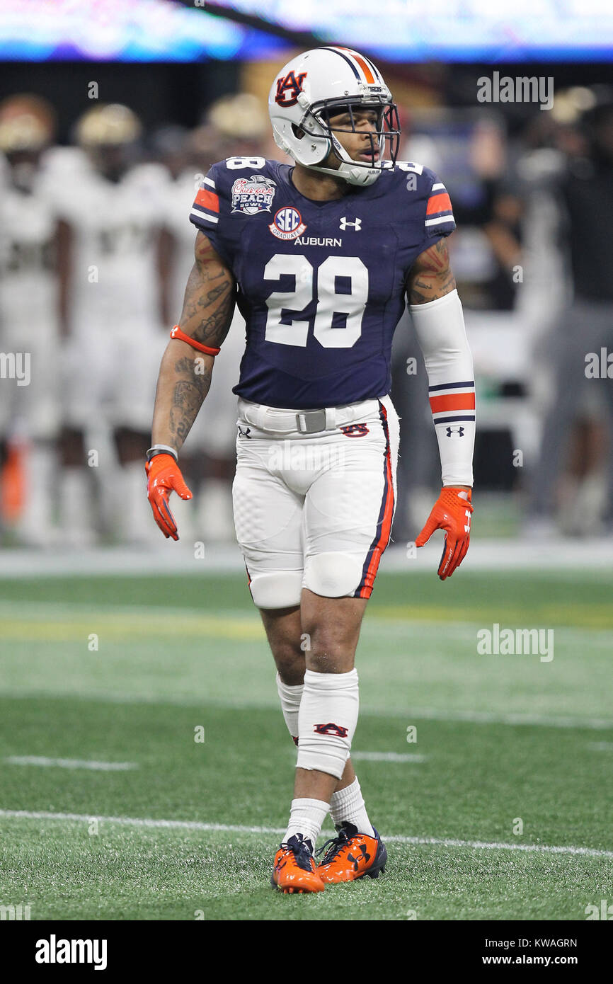 Atlanta, Georgia, USA. 1st January, 2018. Auburn's Tray Matthews (28 ...