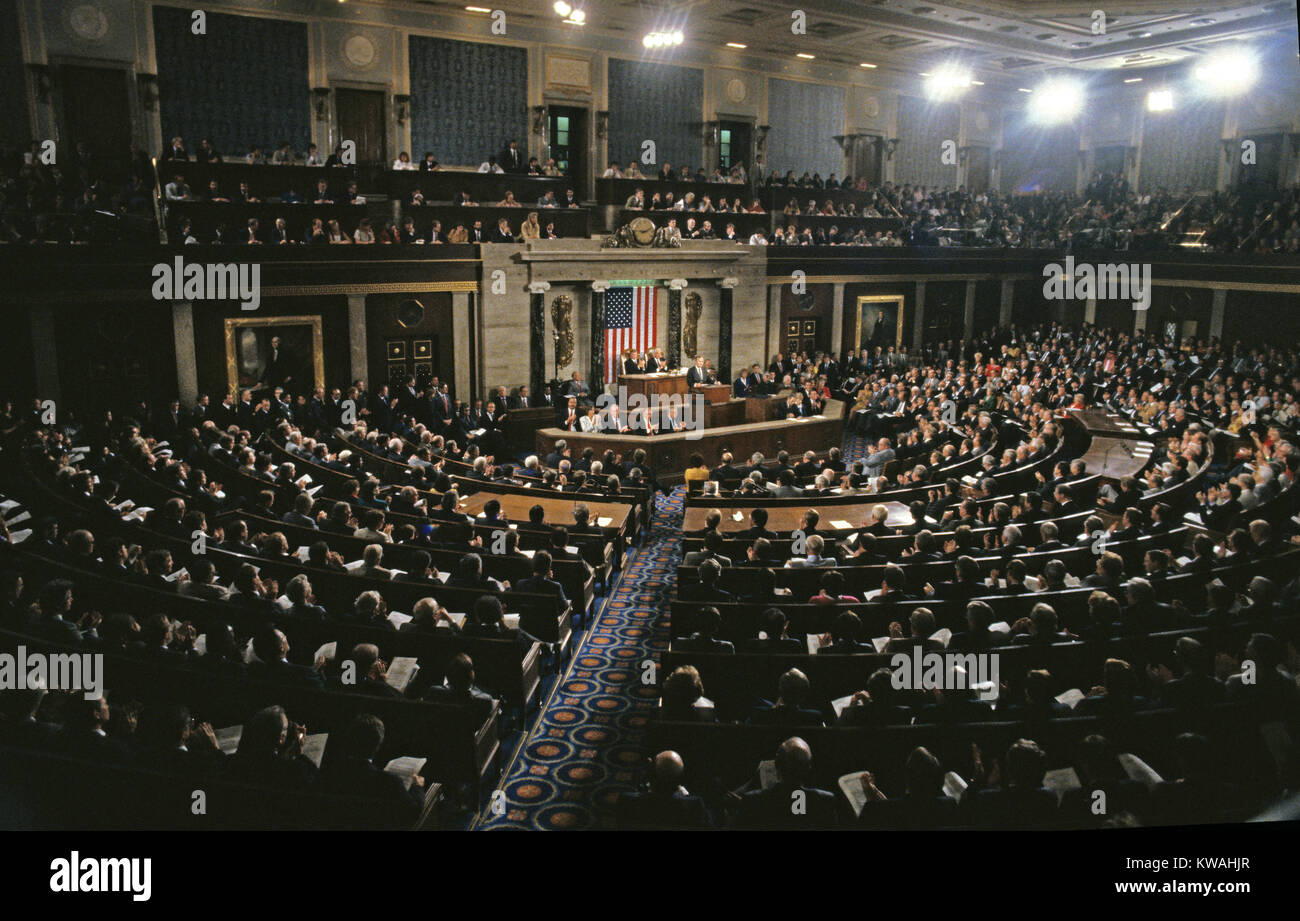 United States President George H.W. Bush speaks to a Joint Session of ...