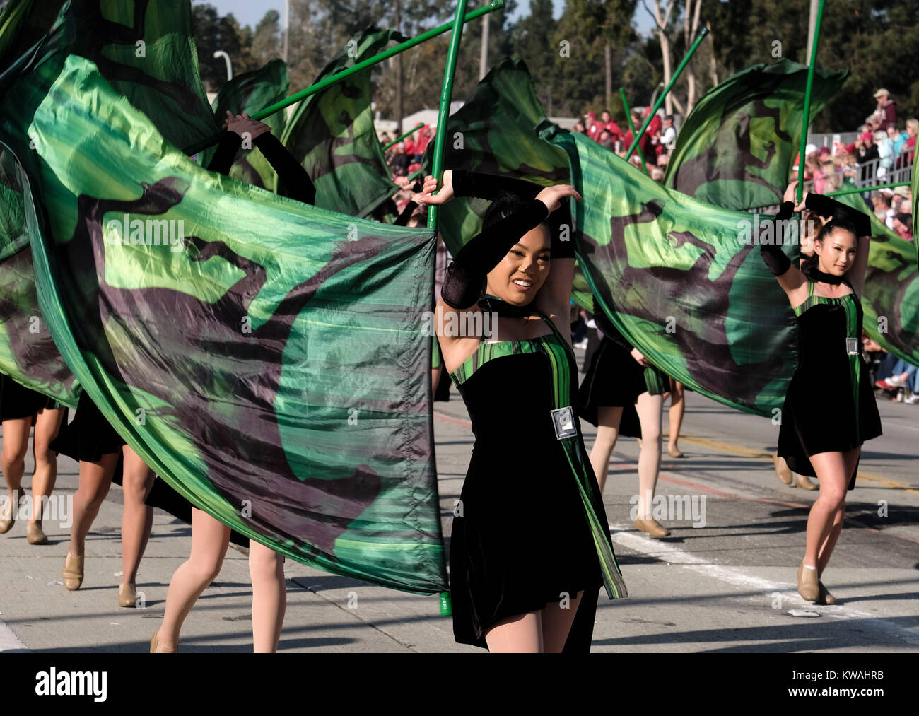 Los Angeles, USA. 1st Jan, 2018. The members of Homestead High School ...