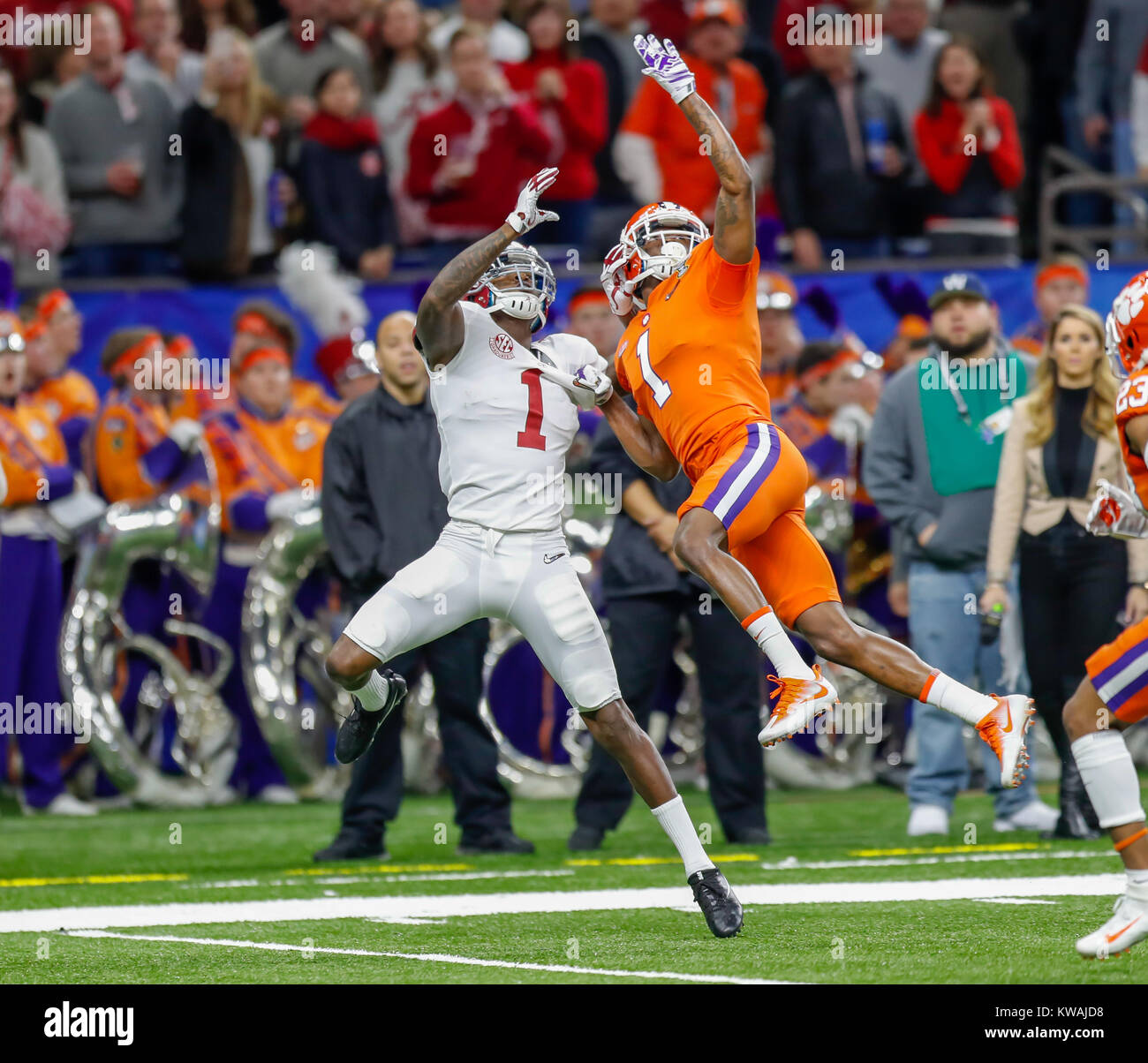 New Orleans, LA, USA. 1st Jan, 2018. Alabama's Robert Foster #1 and ...