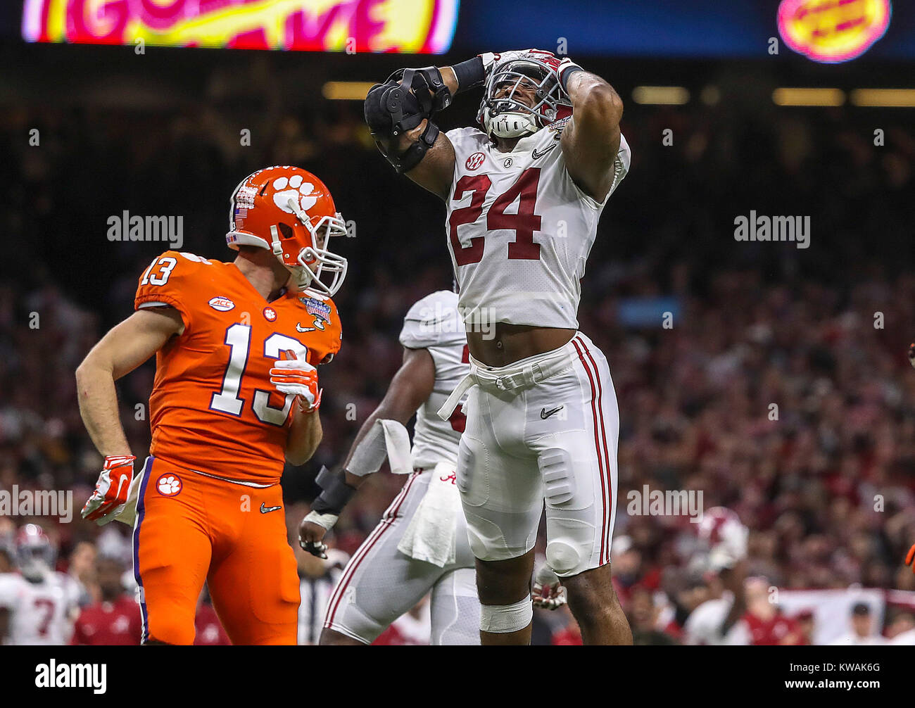 New Orleans, LA, USA. 1st Jan, 2018. Alabama Crimson Tide linebacker ...