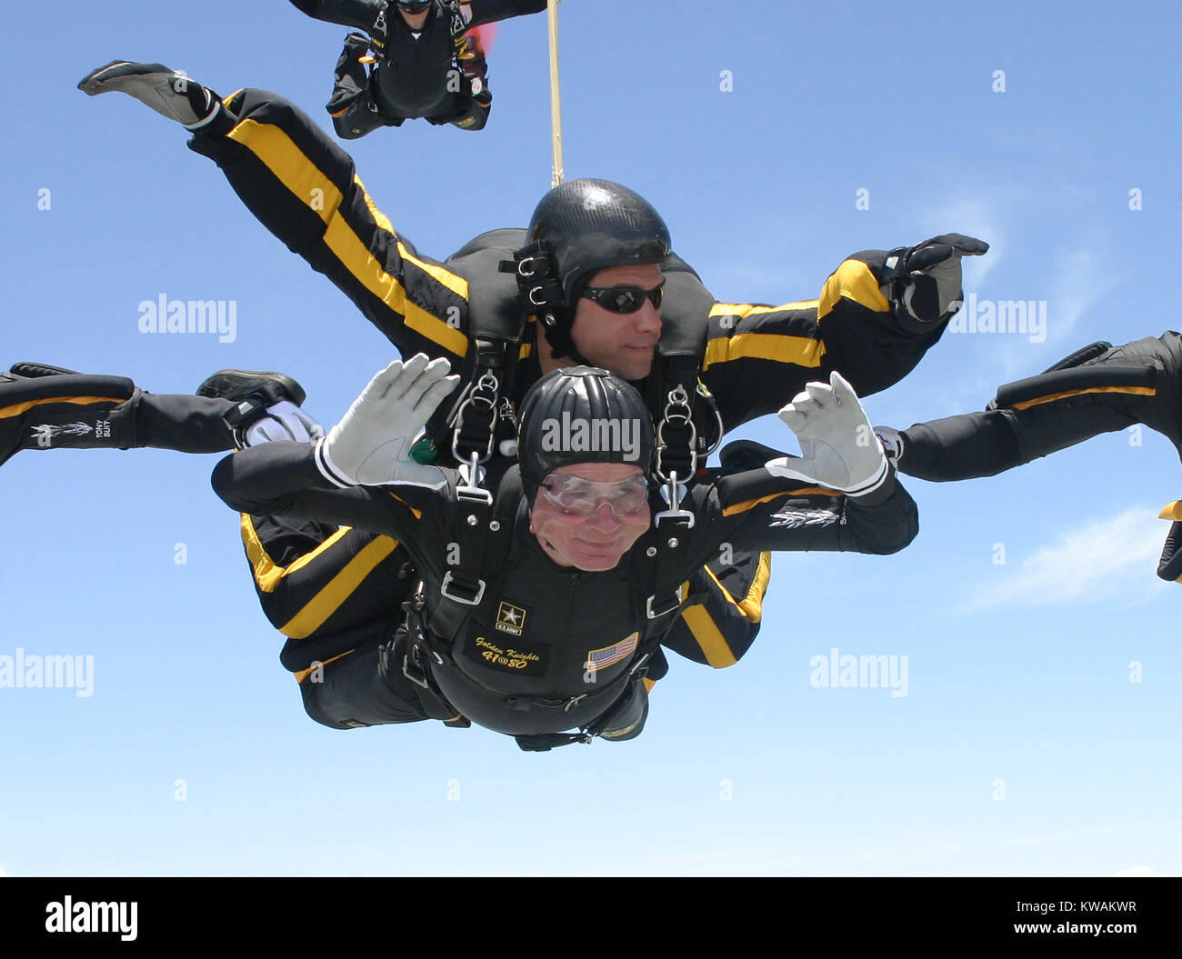 Former United States President George H.W. Bush jumps with the United ...