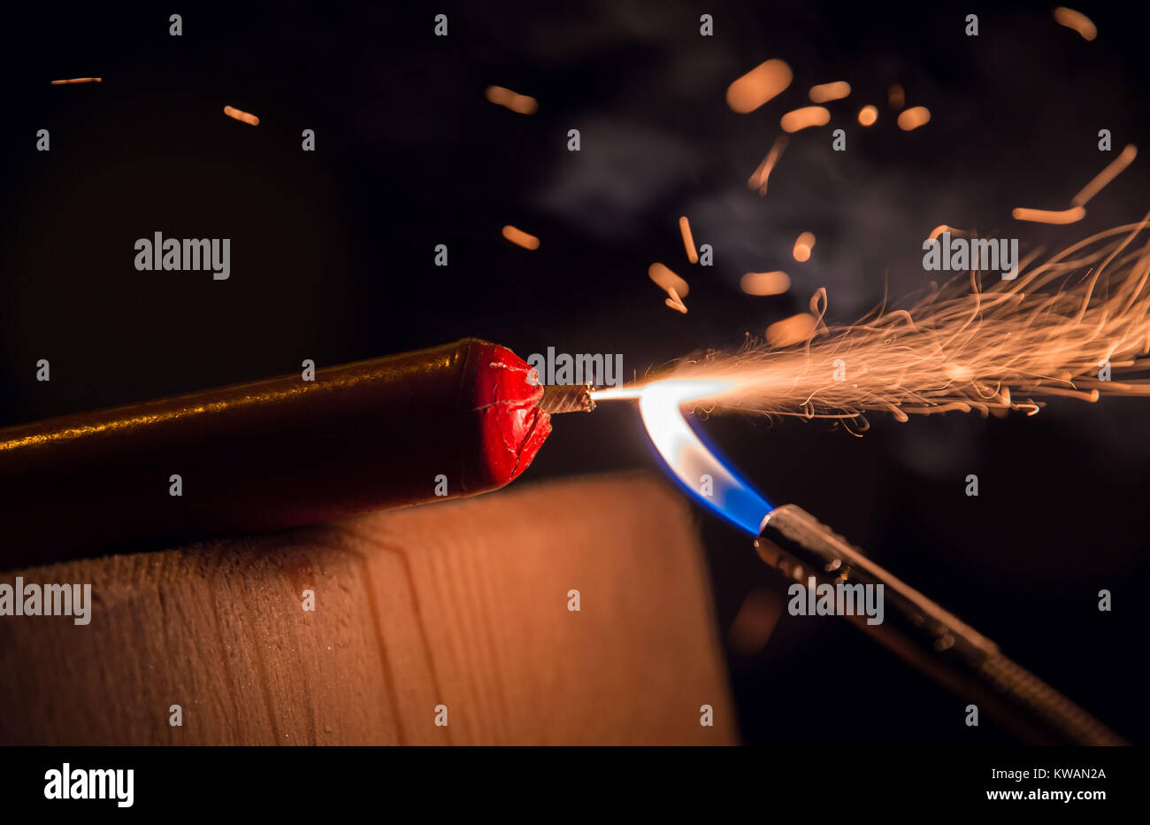 Achenkirch, Austria. 31st Dec, 2017. A New Year's Eve firecracker is ...