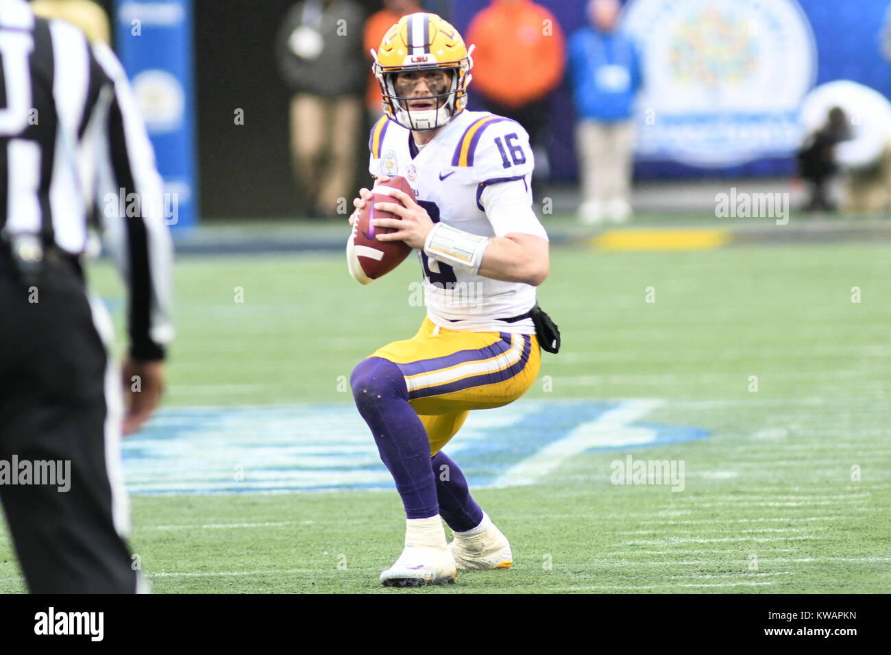 Orlando, Florida. 1st January, 2018. LSU Quaterback Danny Etling ...