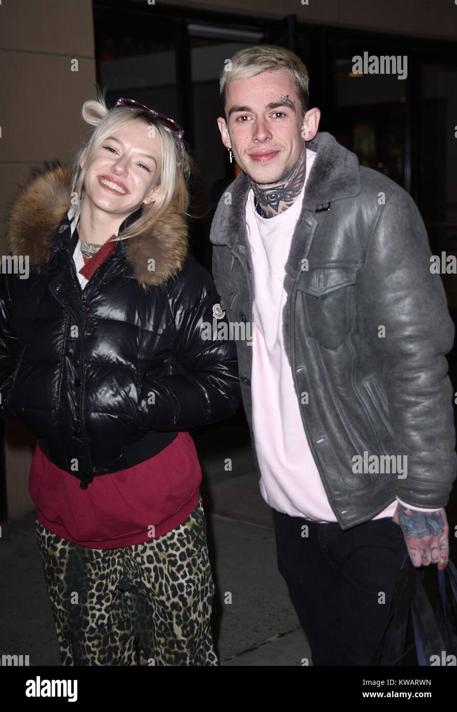 New York, NY, USA. 2nd Jan, 2018. Bria Vinaite, Alexander James, after ...