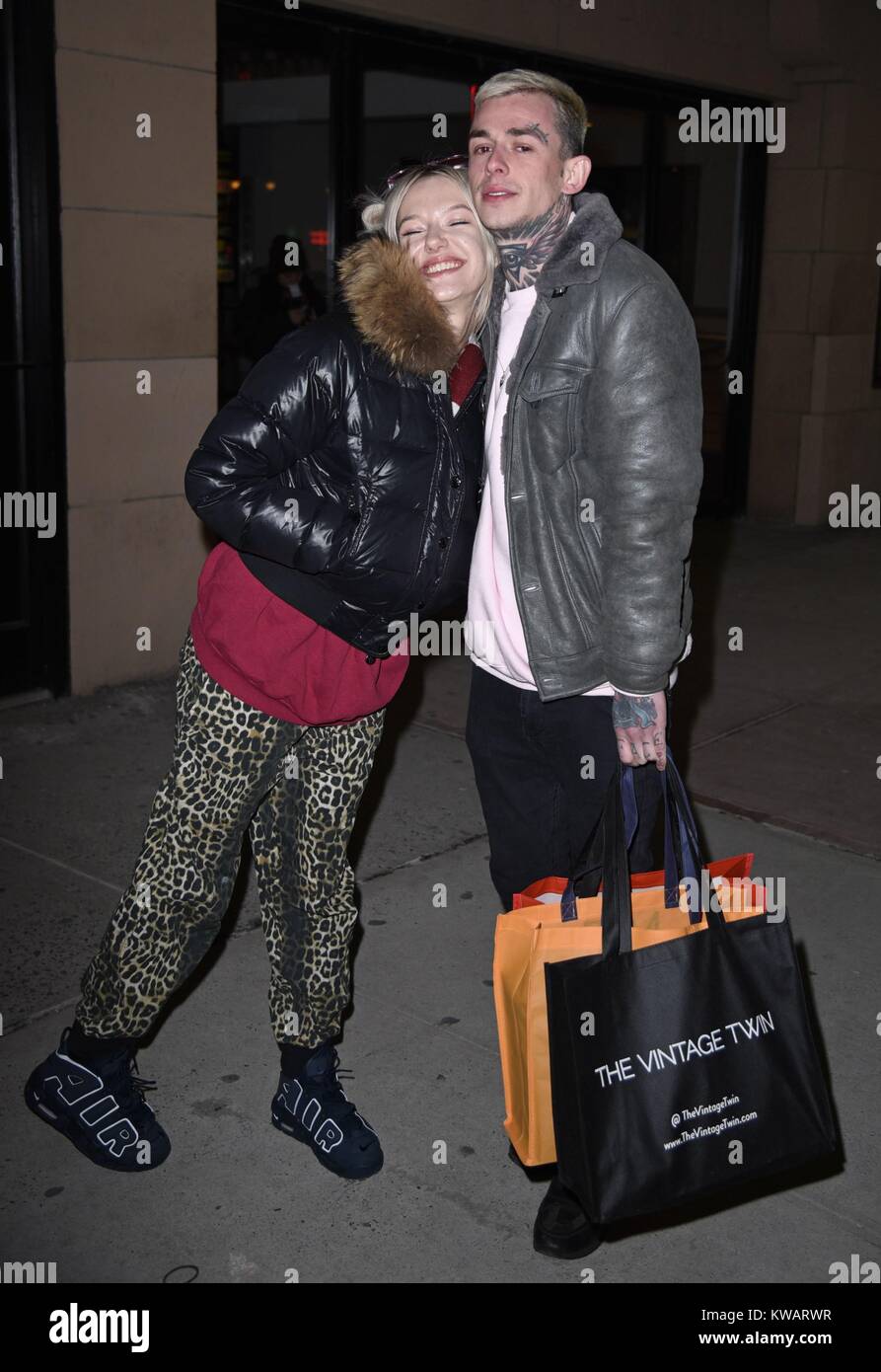 New York, NY, USA. 2nd Jan, 2018. Bria Vinaite, Alexander James, after ...