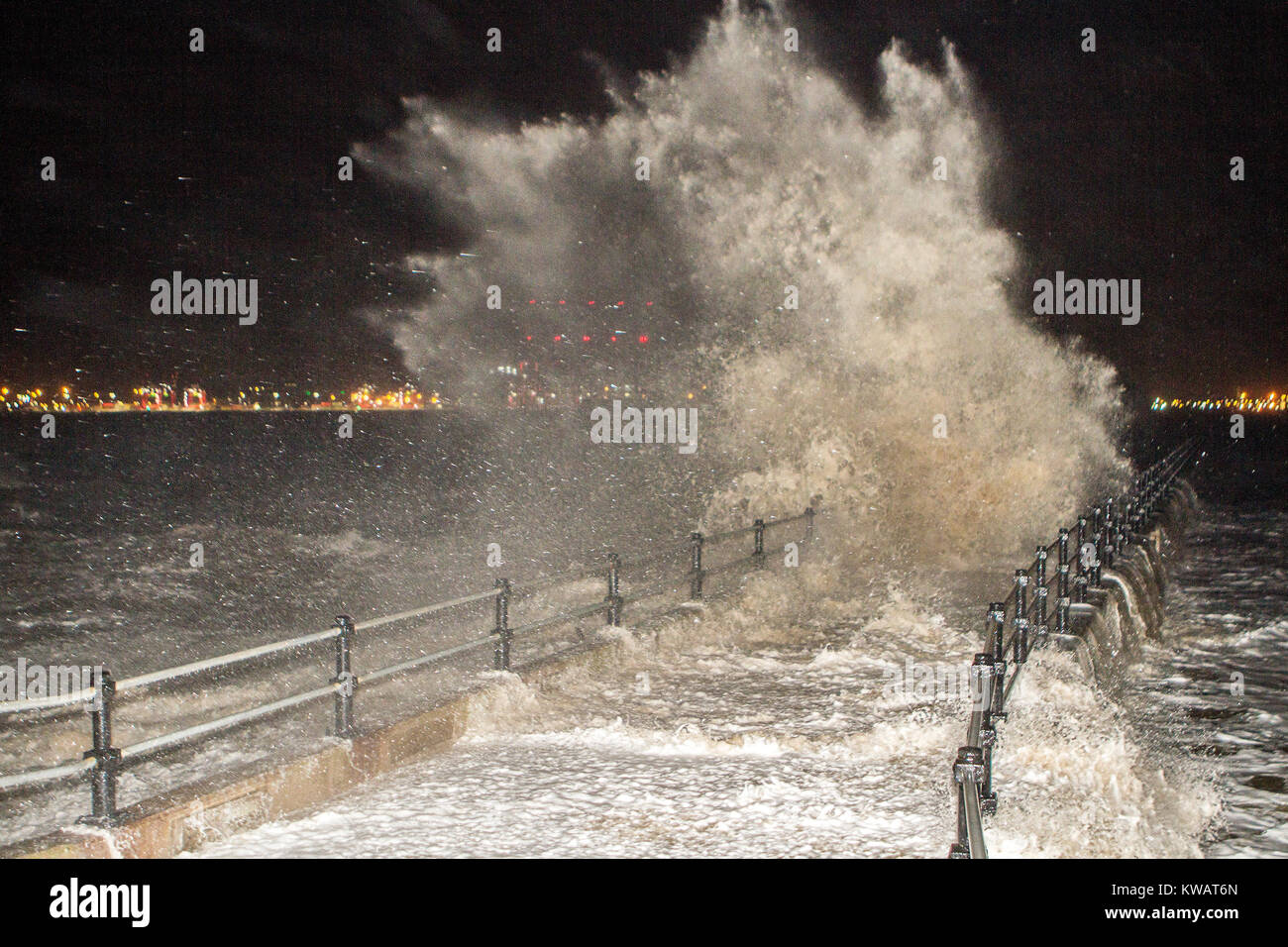 New Brighton, Cheshire. 3rd January 2018. UK Weather. Storm Eleanor ...