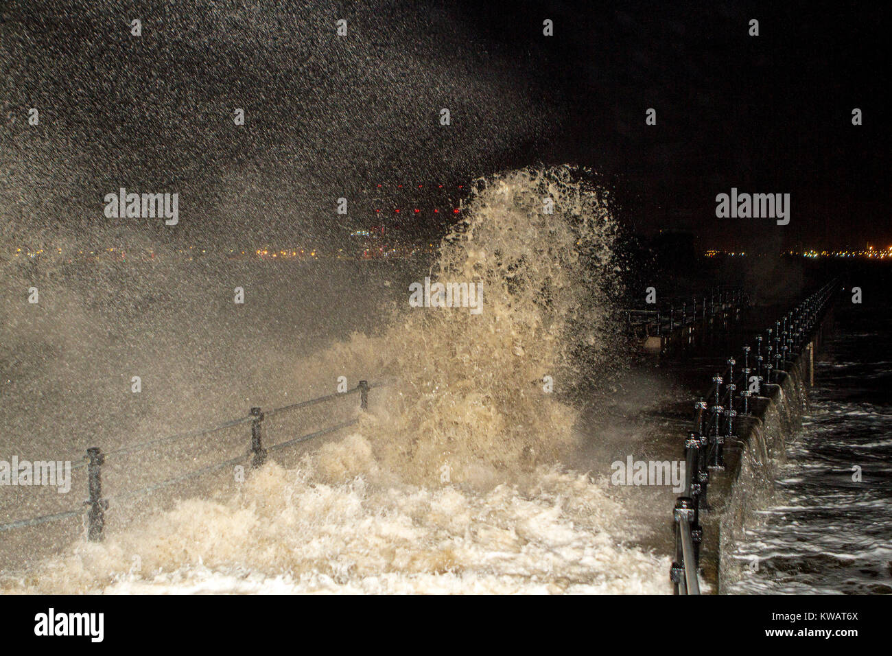 New Brighton, Cheshire. 3rd January 2018. UK Weather. Storm Eleanor ...