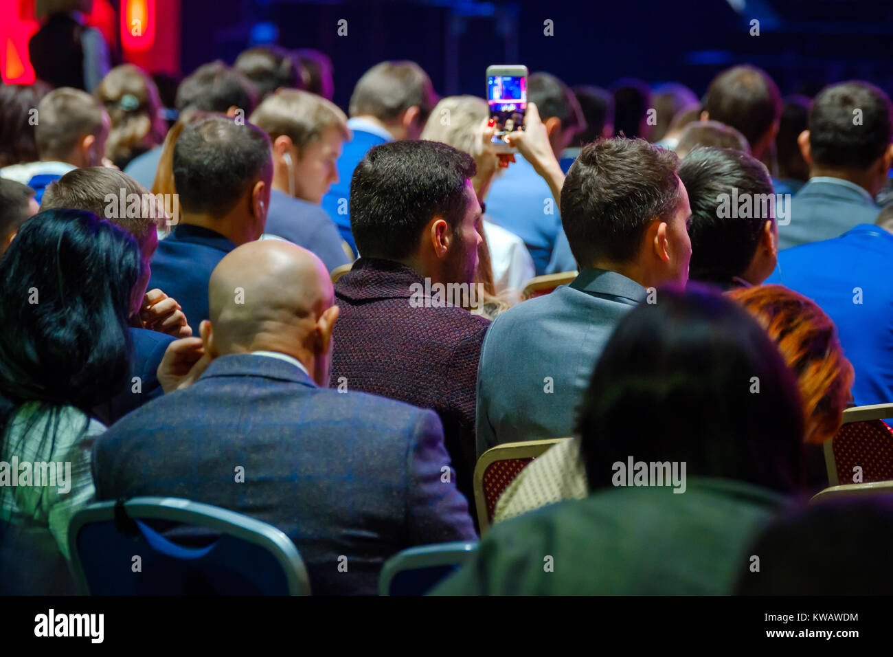 People attend business conference in congress hall Stock Photo - Alamy