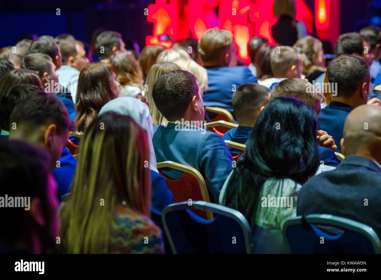 People attend business conference in congress hall Stock Photo - Alamy